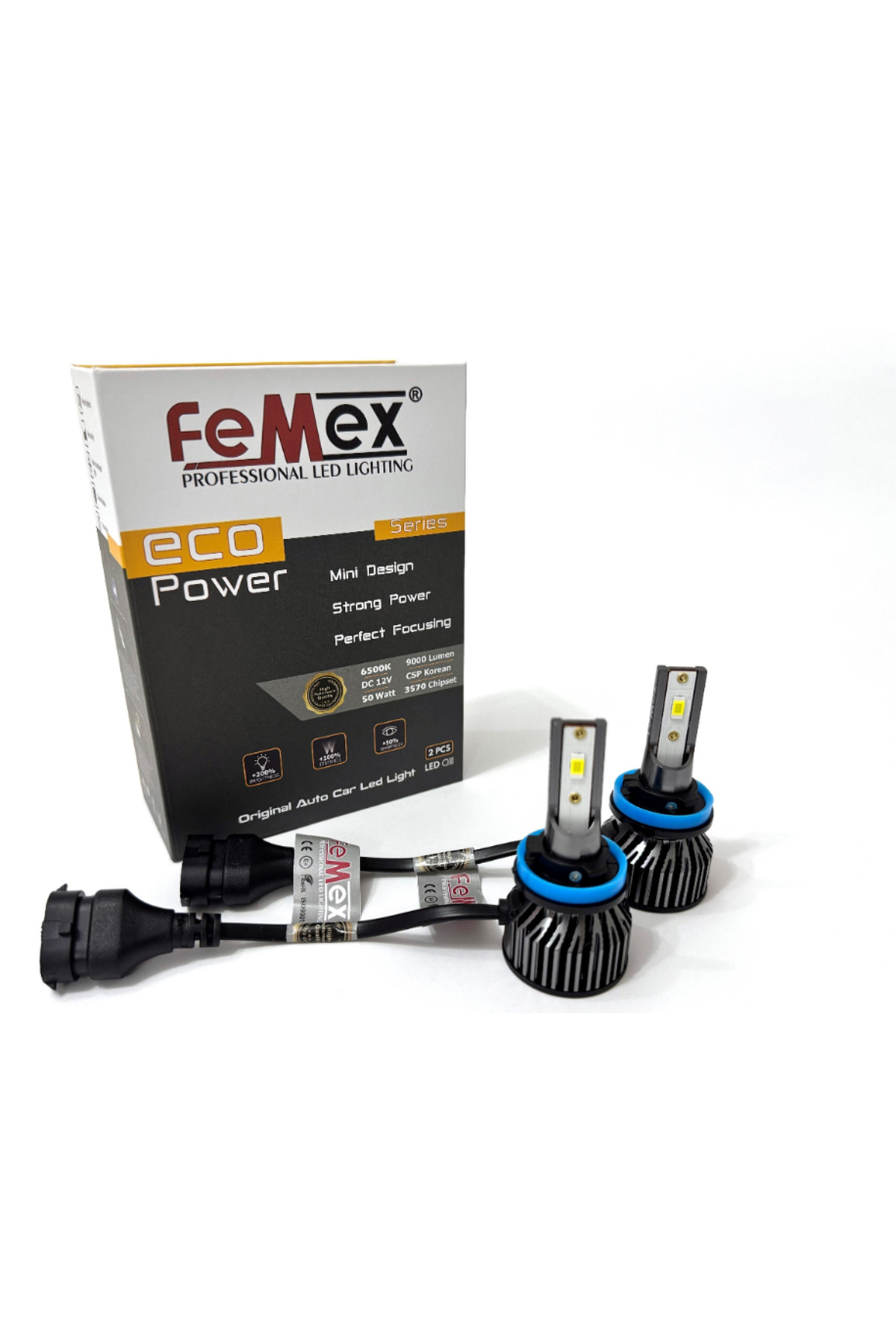 FEMEX Yeni Eco Power H11 Şimşek Etkili Led Xenon Fanlı 50W 9000 Lumen ...