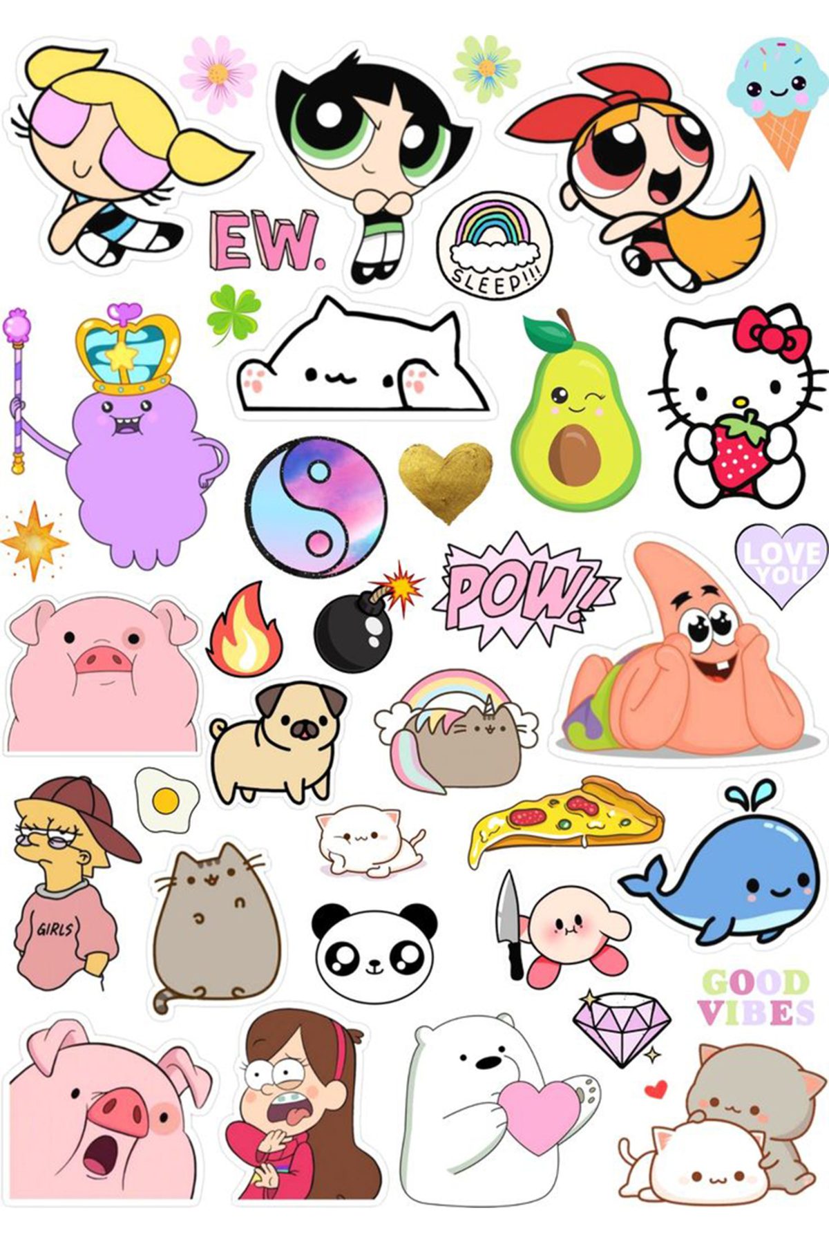 BK Design Anime Sticker Telefon Laptop Notebook Tablet Defter Matara ...