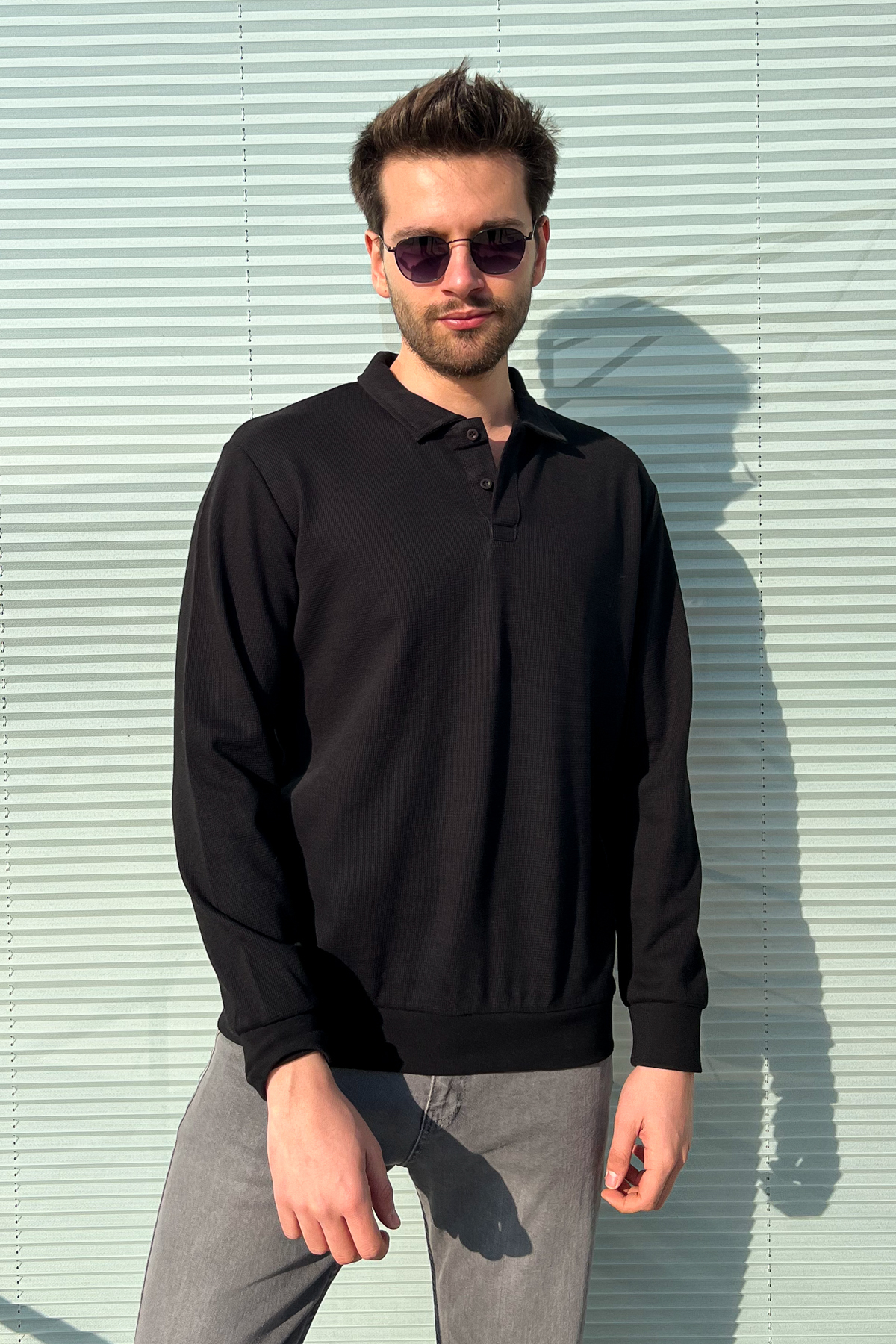 ModaPlaza Erkek Polo Yaka Waffal Sweat 5717 - Fiyatı, Yorumları