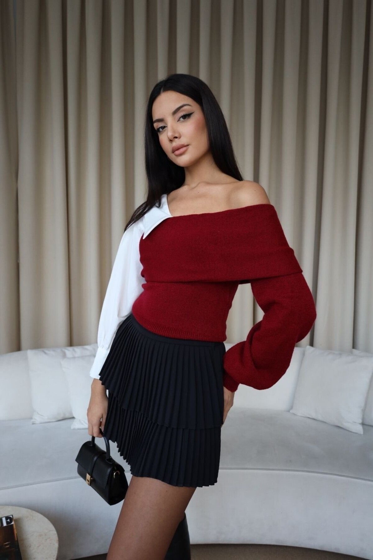 Tuba Butik Gömlek Yaka Detaylı Triko Kadın Kazak Fiyatı, Yorumları - Trendyol