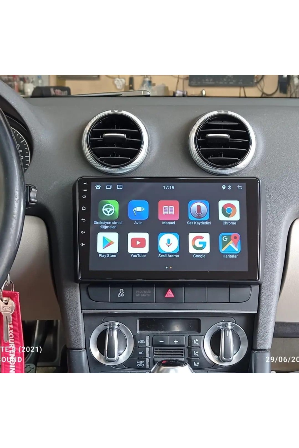 Navicars AUDİ A3 ANDROİD CARPLAY MULTİMEDYA 4 RAM 64 HAF. QLED AHD ...