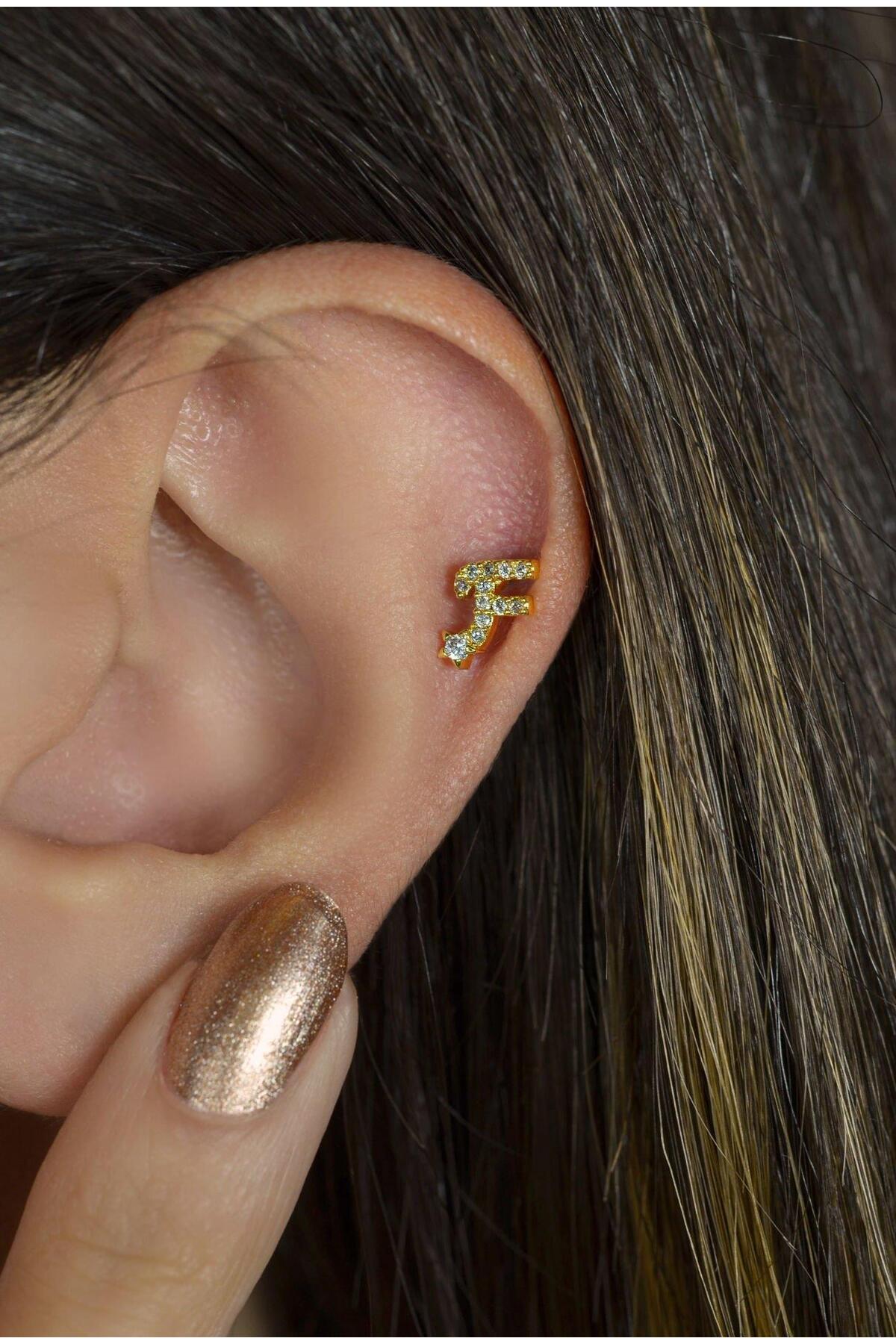 Sacce Scarves&Accessories F Harfi Piercing Helix Kıkırdak Lob Tragus ...
