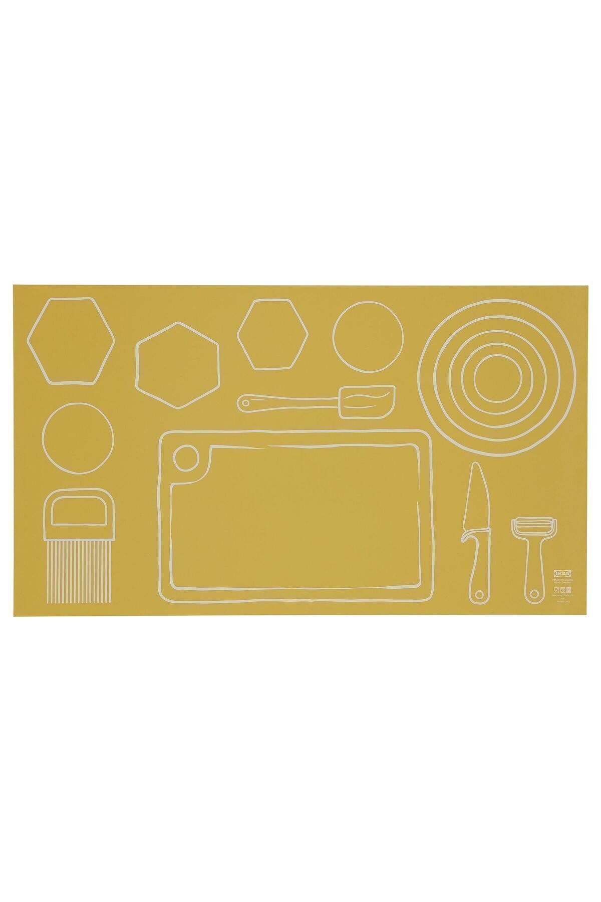 IKEA TABBERAS Sarı Çift Taraflı Pişirme Kağıdı 72x42 cm, Silikon Kauçuk ...