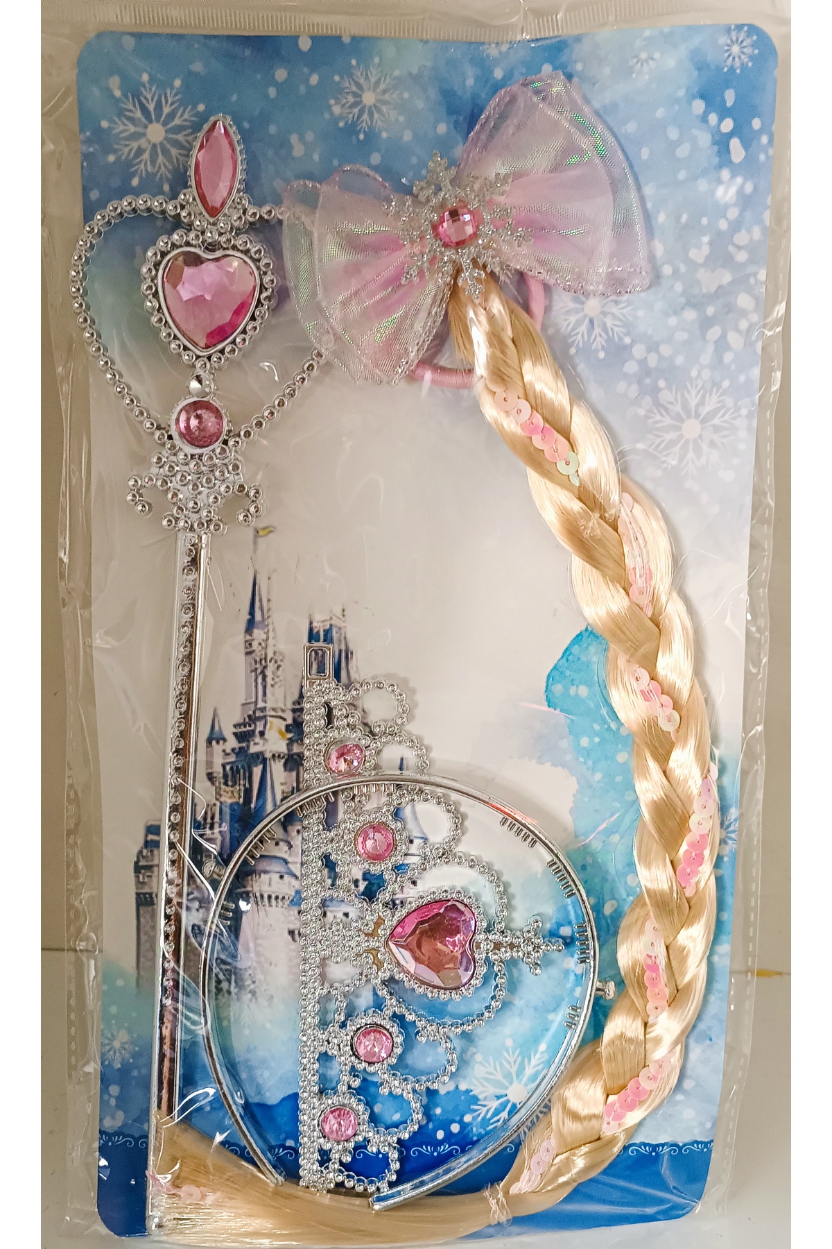 ASLANKAR Elsa frozen yeni model 3 lü set Elsa taç,elsa saç ve Elsa asa ...
