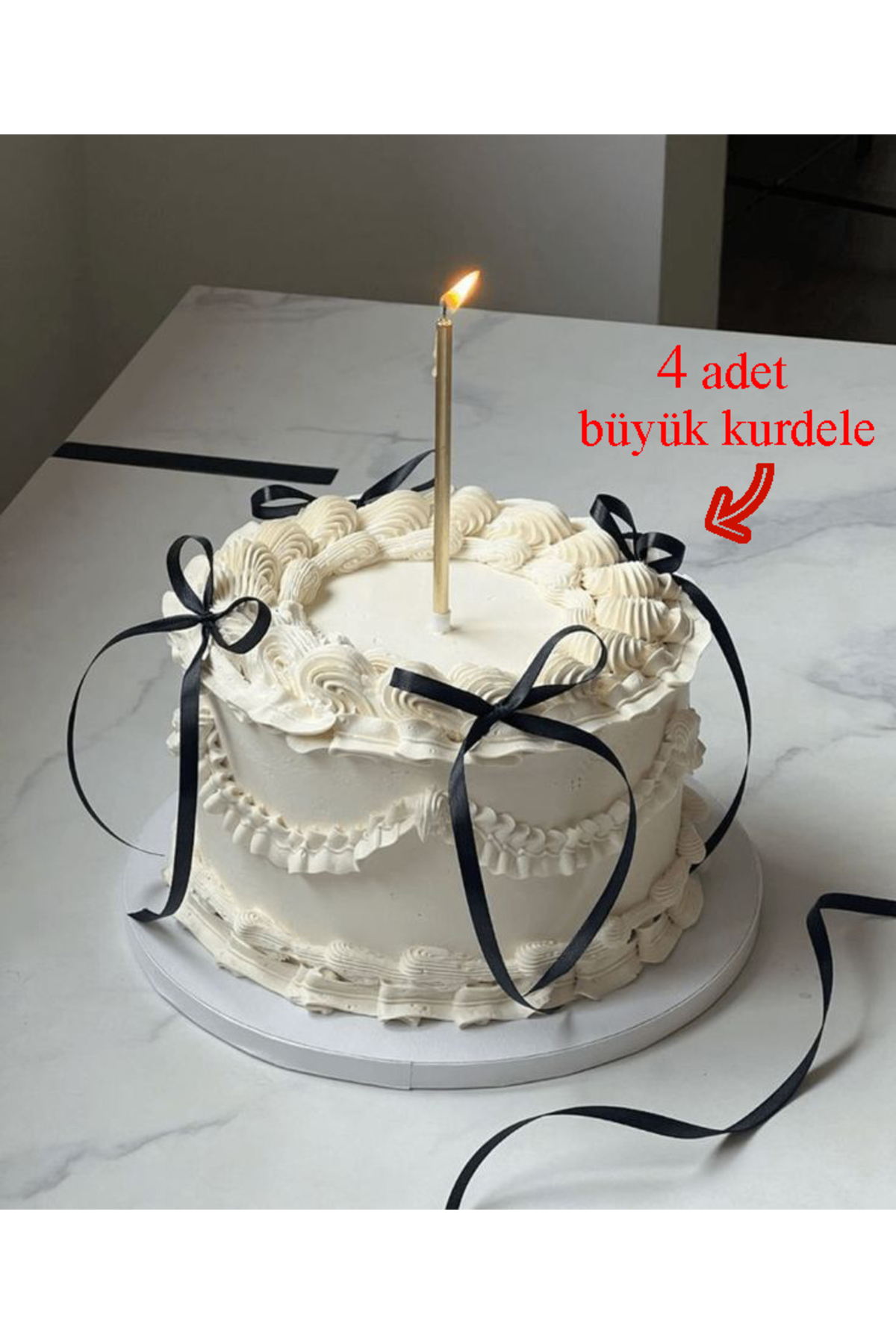 Masal Kırtasiye & Hediyelik Eşya Pasta Balon Üzeri Fiyonk Kurdele Siyah ...