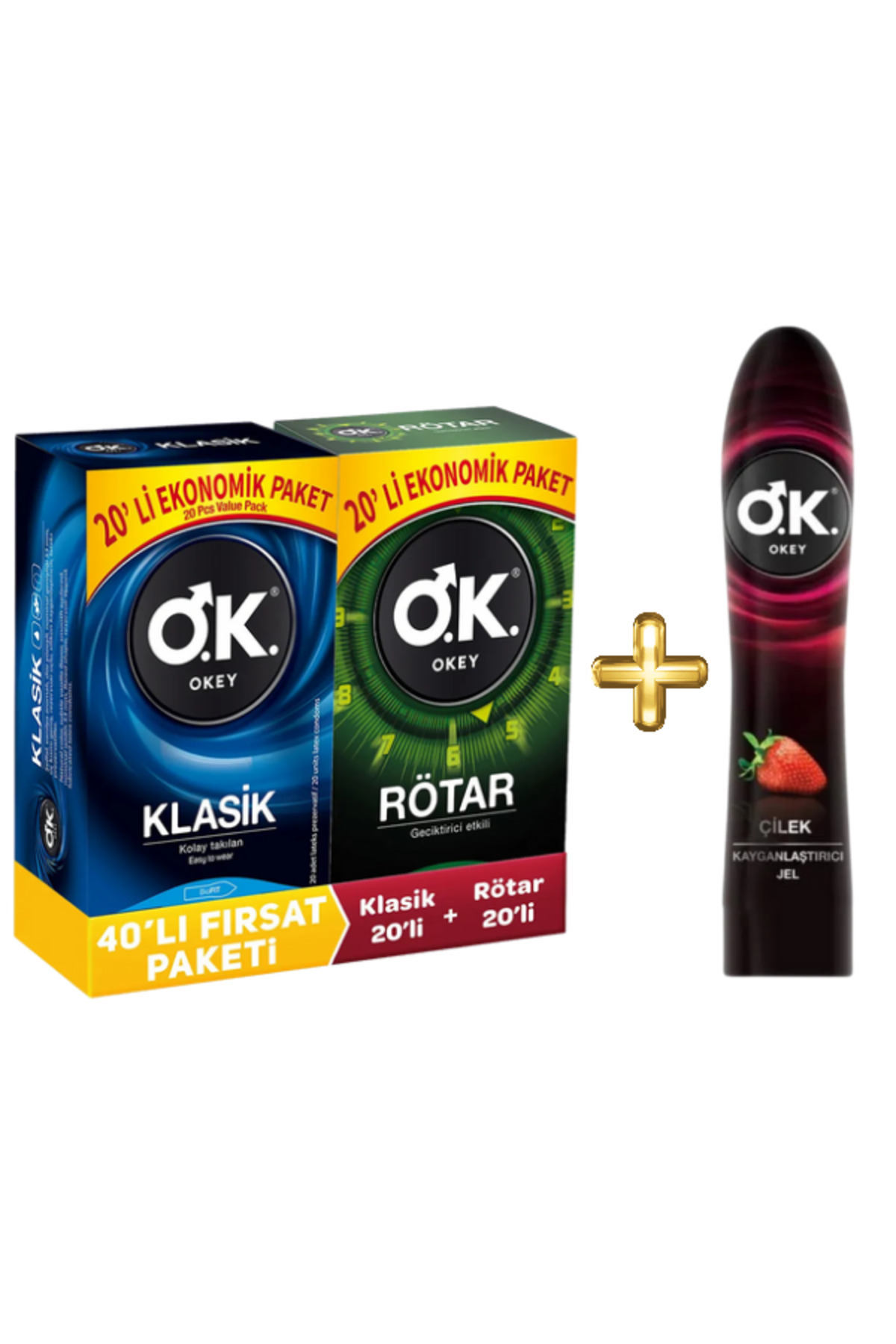 Okey Klasik 20'li Prezervatif & Rötar 20'li Prezervatif & Çilekli ...