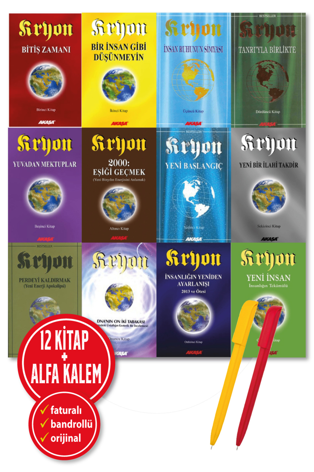 Akaşa Yayınları Alfa Kalem+Lee Carroll(Kryon: 1-12 Kitaplar-İnsan ...