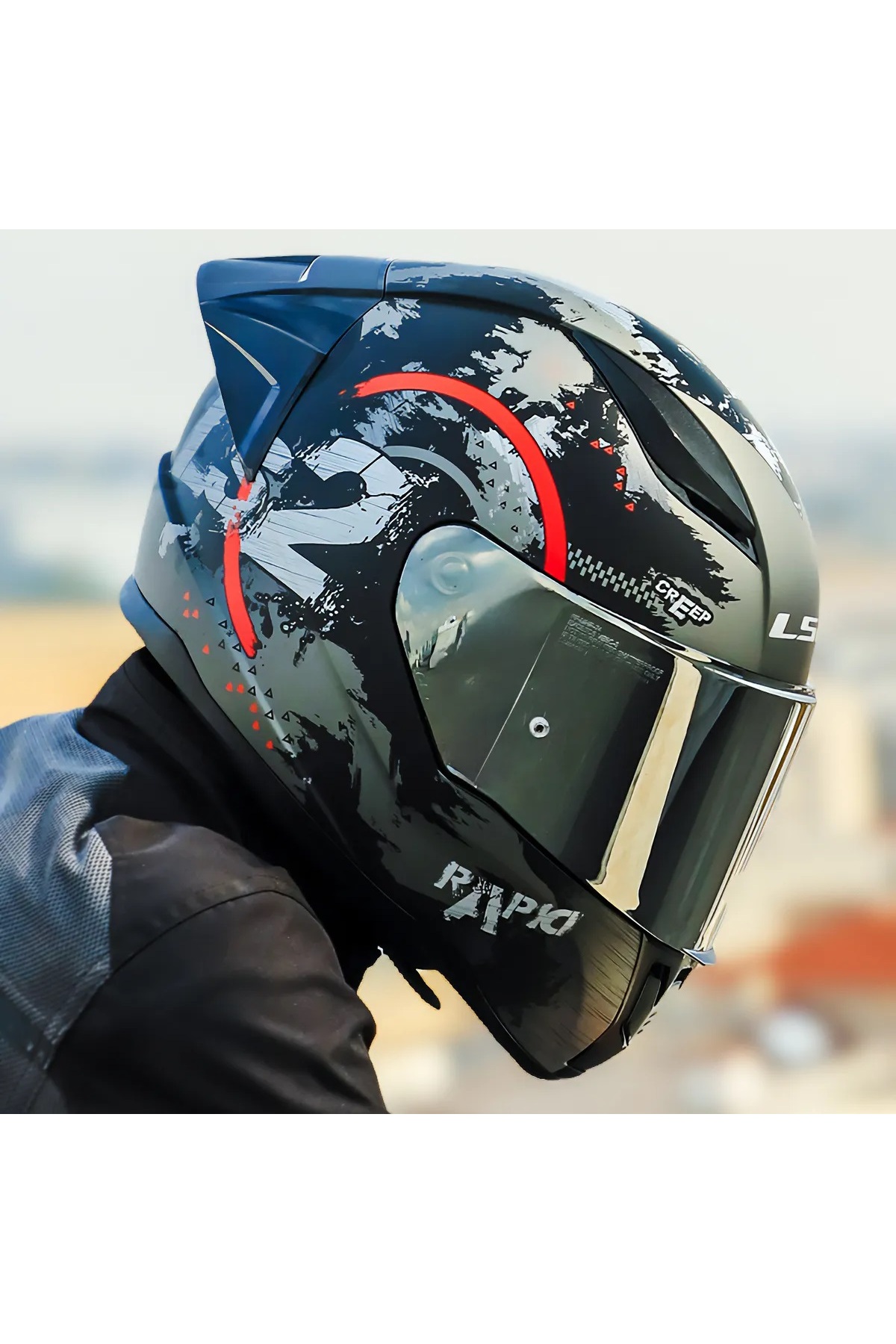 LS2 RAPID 2 RACE CIRCLE FULLFACE MOTOSİKLET KASKI GRİ CAMLI - Fiyatı ...