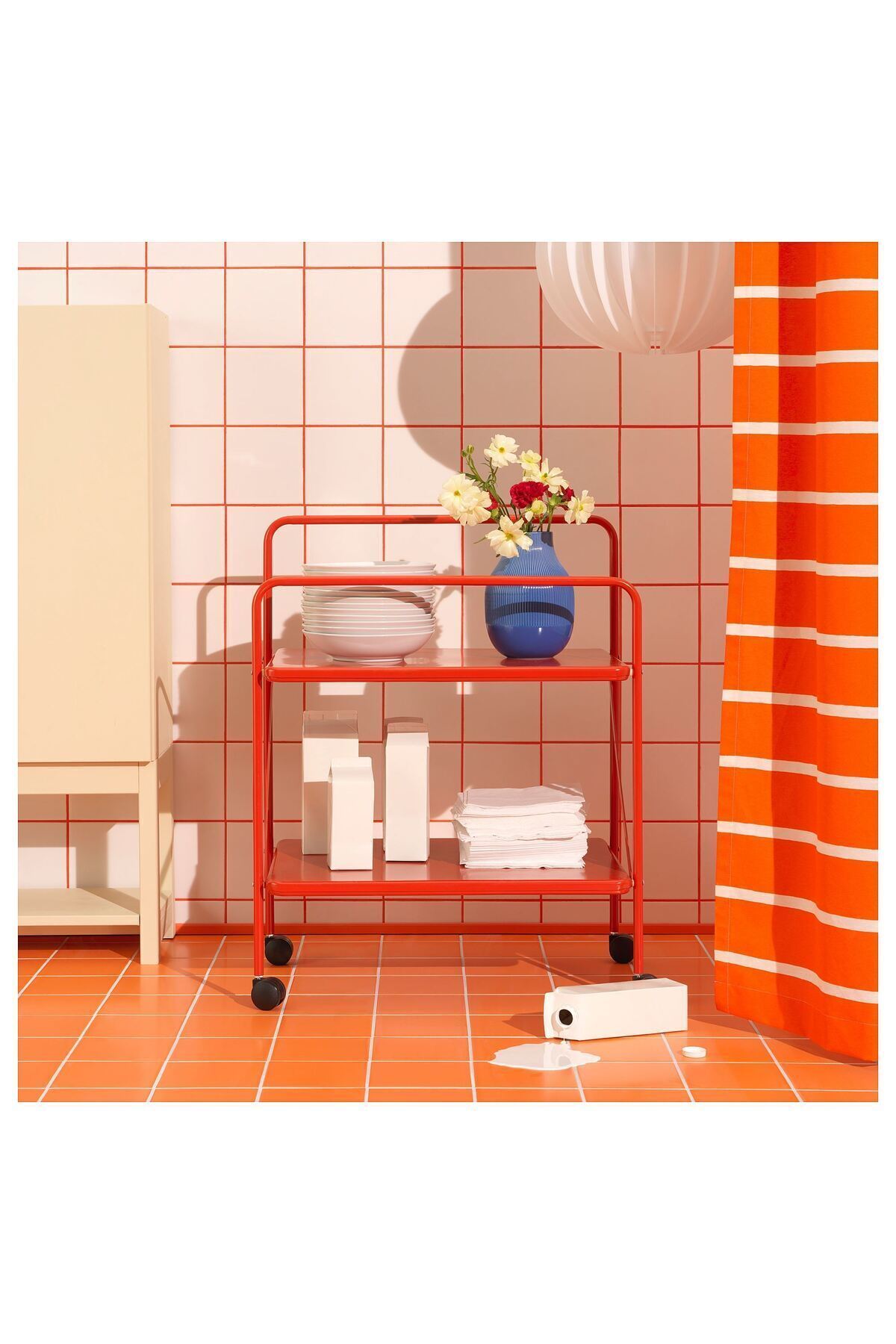 IKEA tekerlekli sehpa, kırmızı, 65x45 cmFiyatı, Yorumları - Trendyol