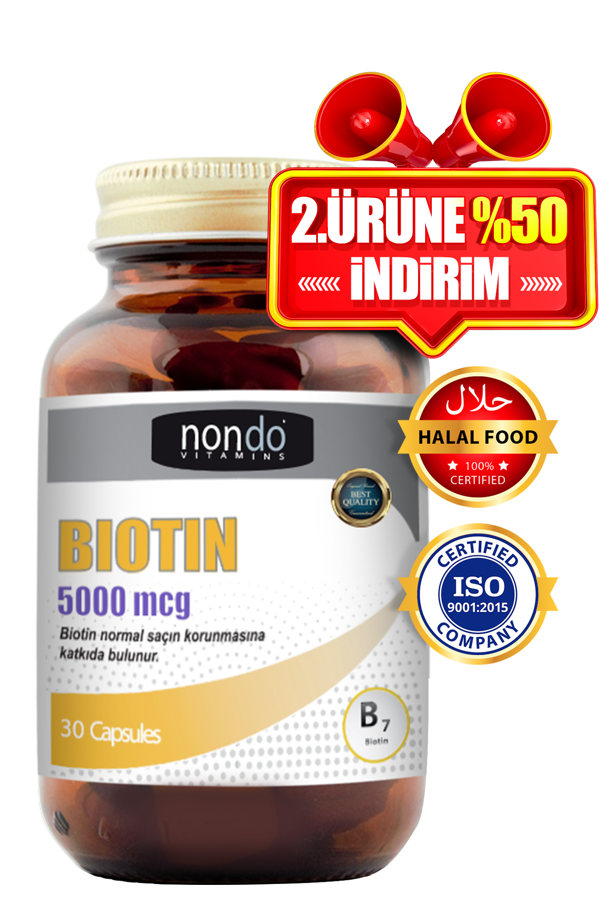 Nondo Biotin 5000 mcg 30 Kapsül Fiyatı, Yorumları - Trendyol