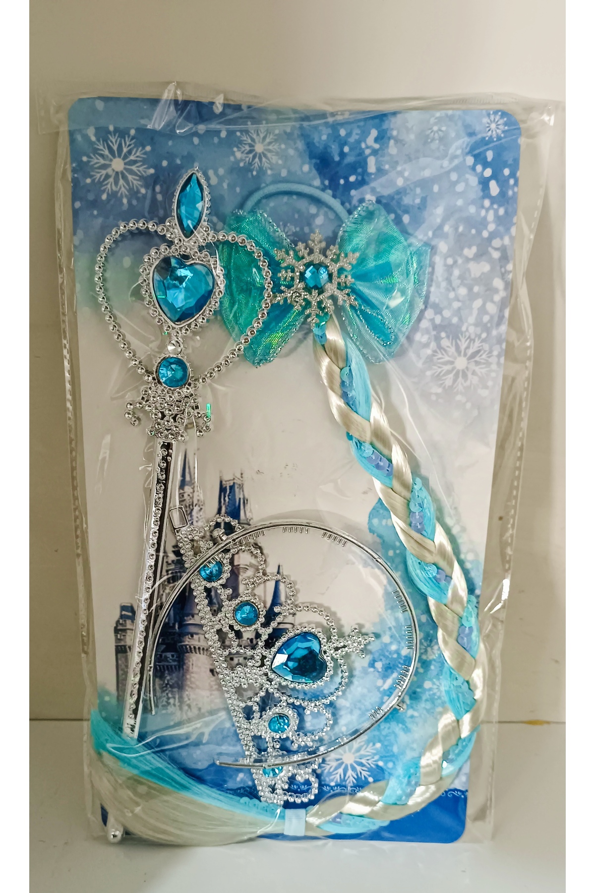 ASLANKAR Elsa frozen yeni model 3 lü set Elsa taç,elsa saç ve Elsa asa ...