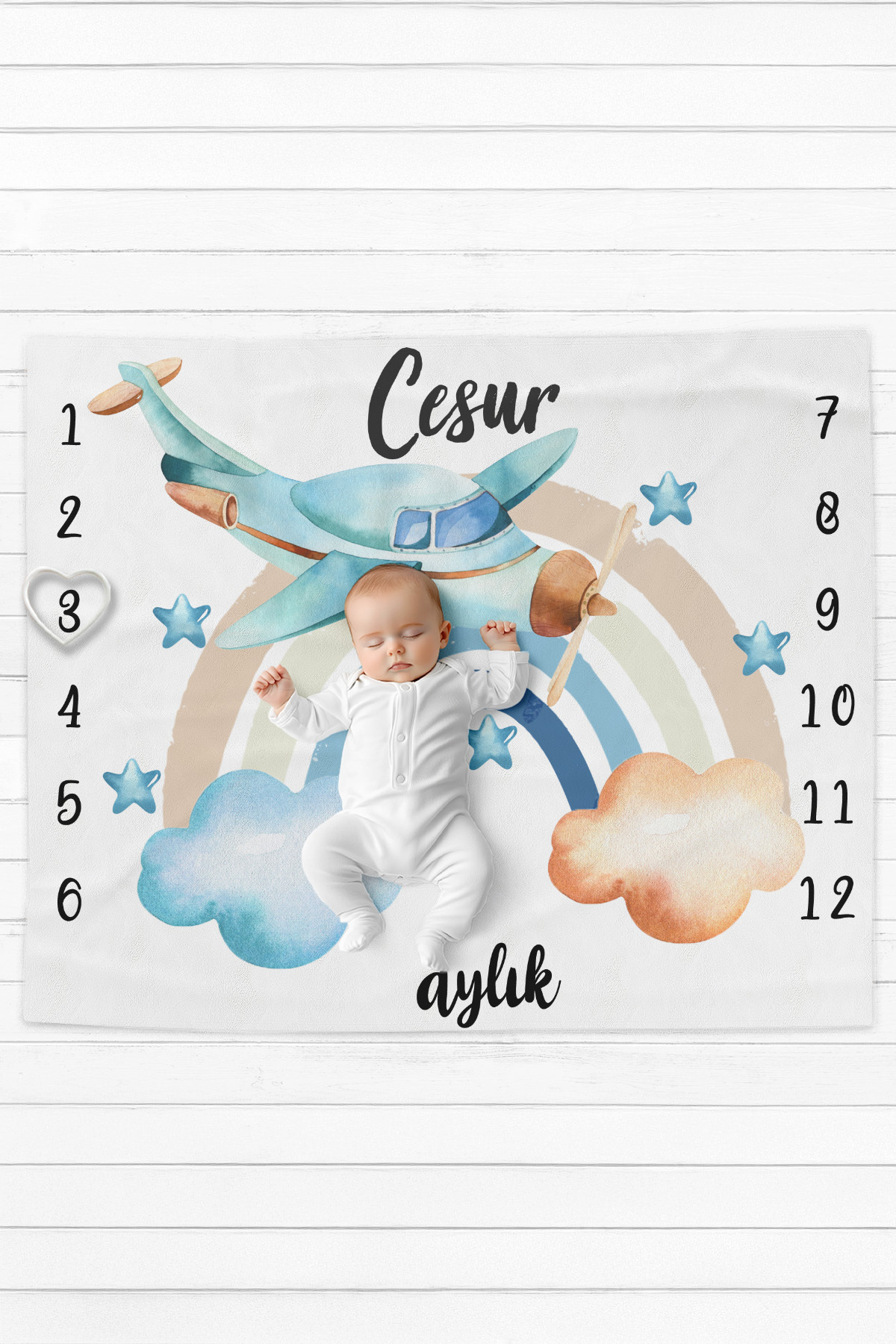 Astral Baby %100 Pamuk İsme Özel İsimli Bebek Fotoğraf Çekim Anı Örtüsü ...