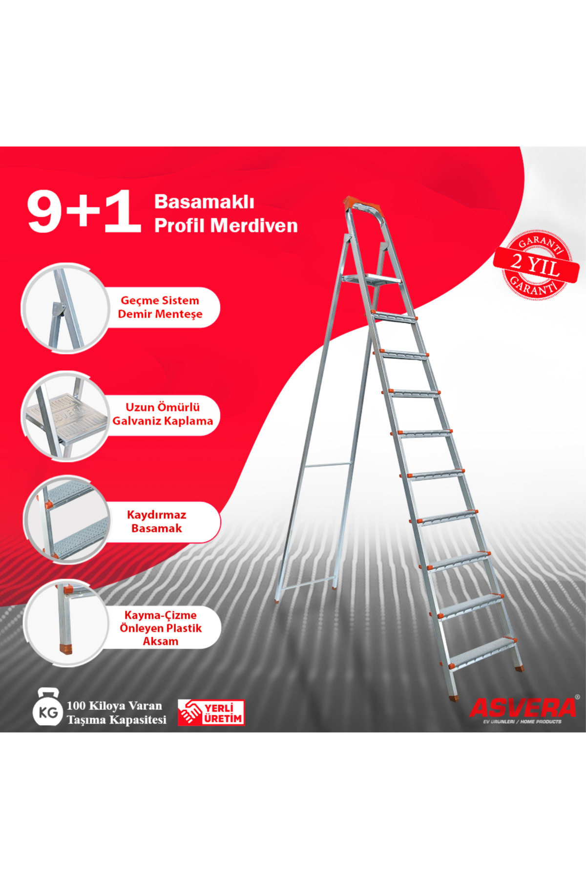 ASVERA - 9 1 Basamaklı Profil Merdiven - 9 Basamaklı Ev, Bahçe Ve Iş ...