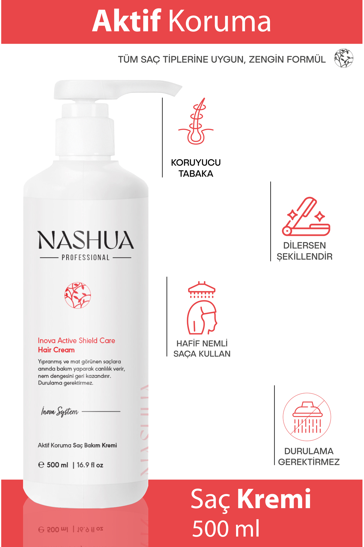 Nashua Aktif Koruma Durulanmayan Saç Bakım Kremi ( Inova Active Shield ...