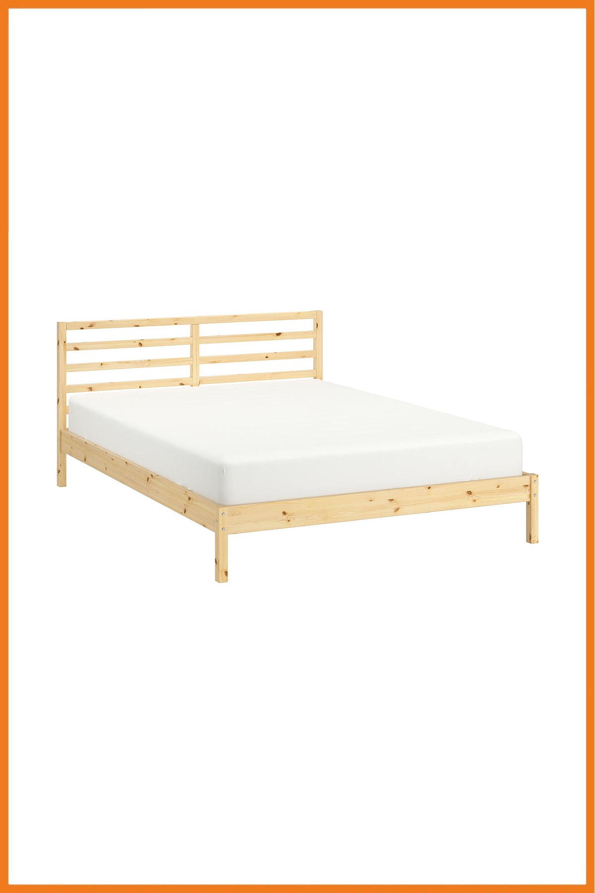 Alony Home Karyola Çift Kişilik İskandinav Çelik Kiriş Masif Çam Ağacı ...