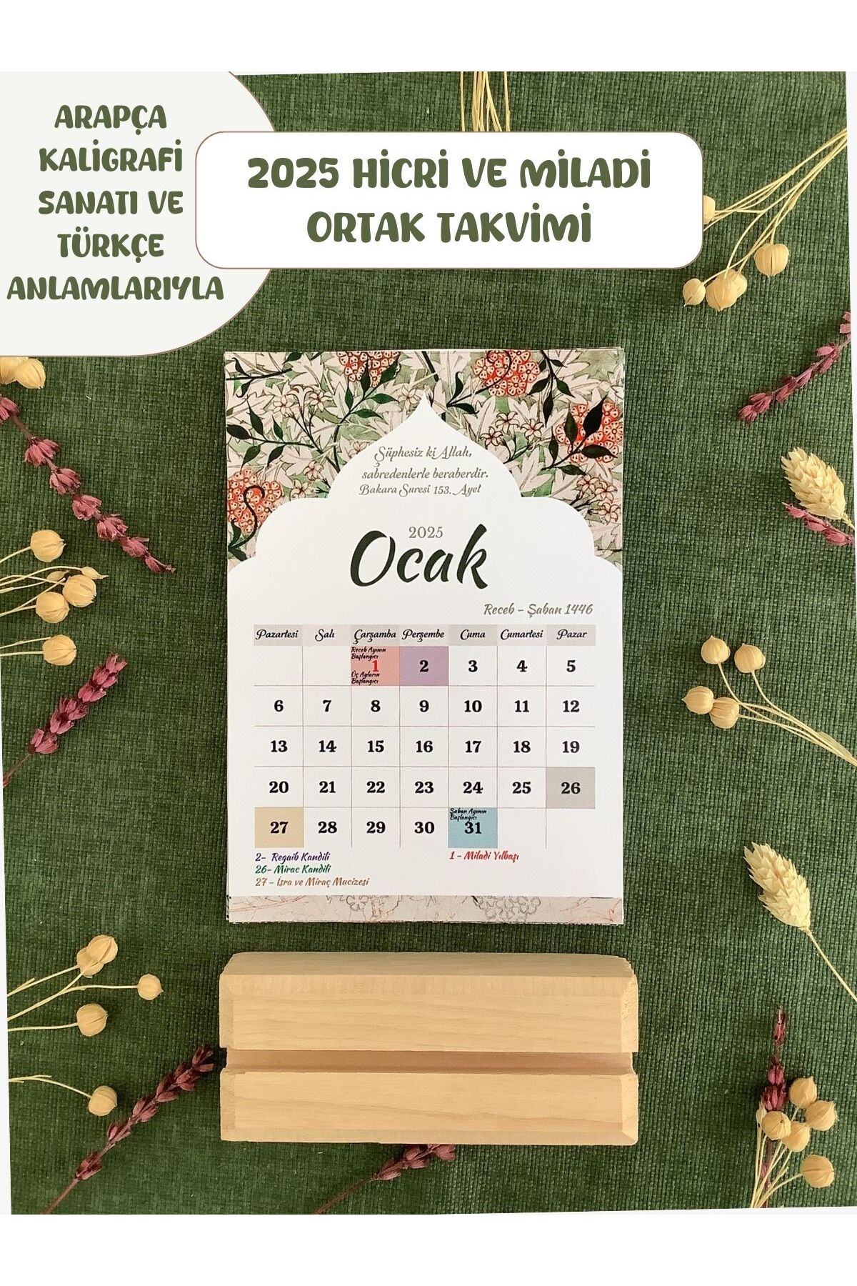 Else Craft 2025 Yılı Hicri ve Miladi Ortak Masaüstü İslami Takvim ...