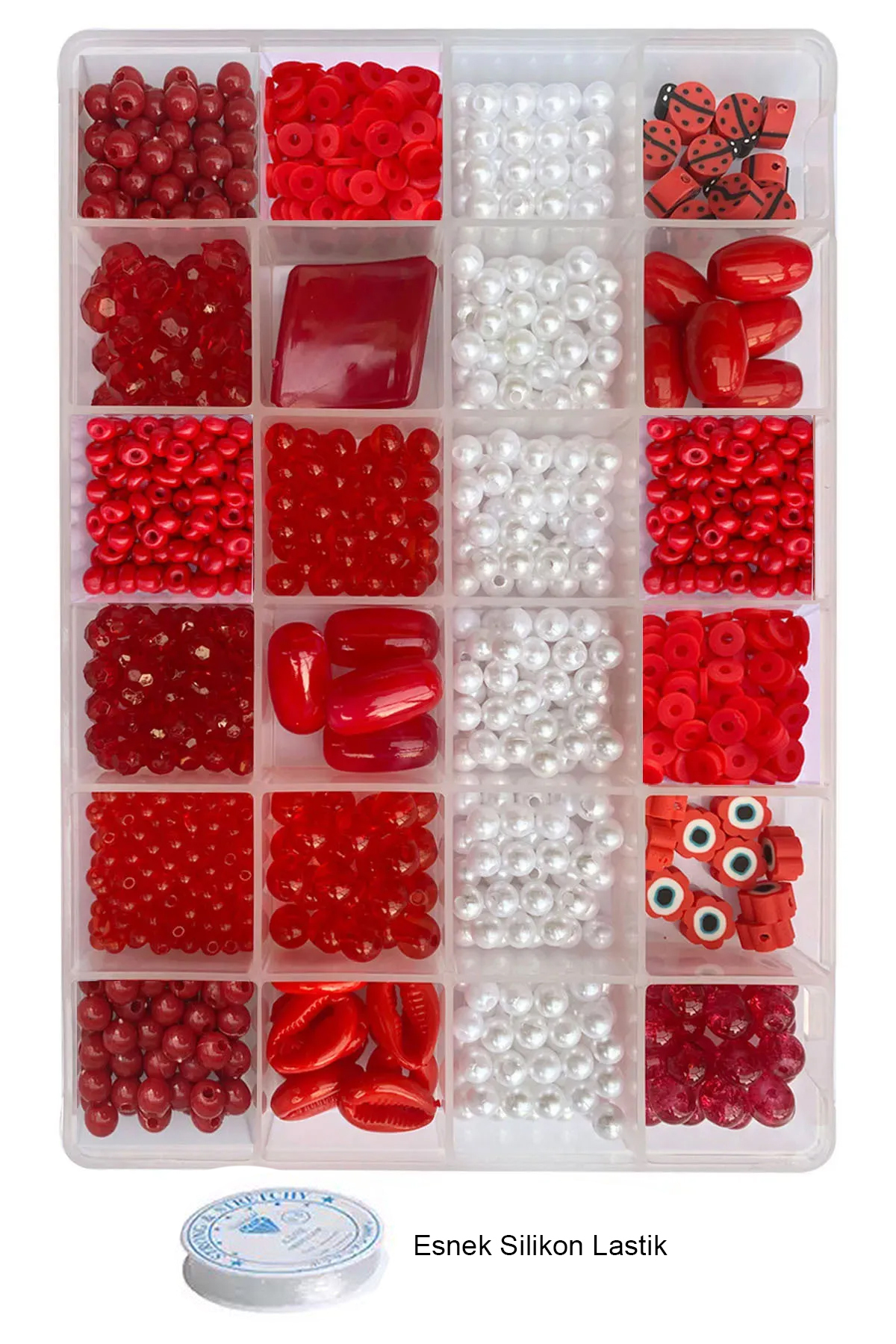 By MO Accessories Çocuklar İçin Kırmızı Boncuklar ve Figürlerle İnci ...