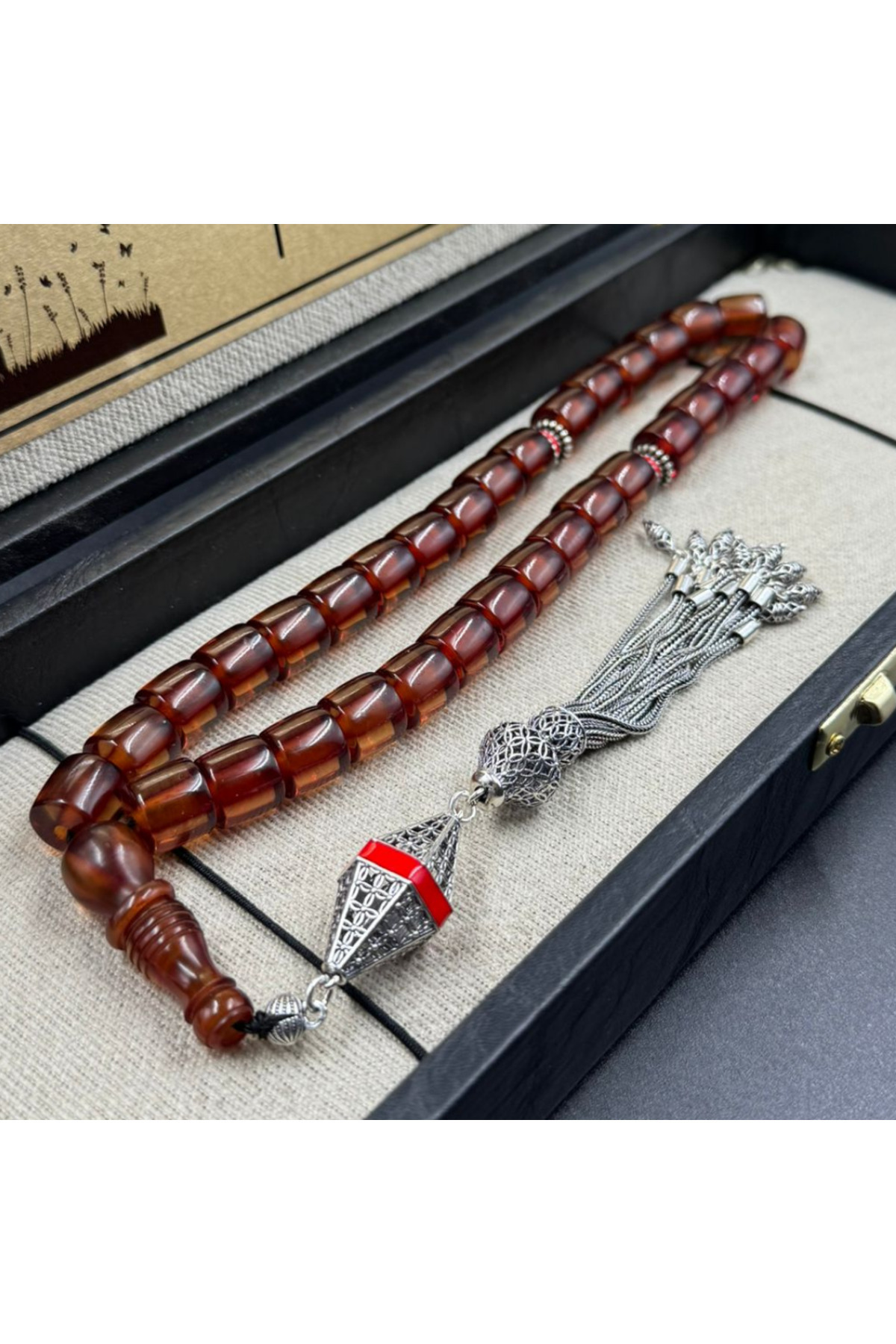 intiba El Yapımı Necef Katalin Tesbih,925 Ayar Gümüş ve Mine Detay(İsme ...