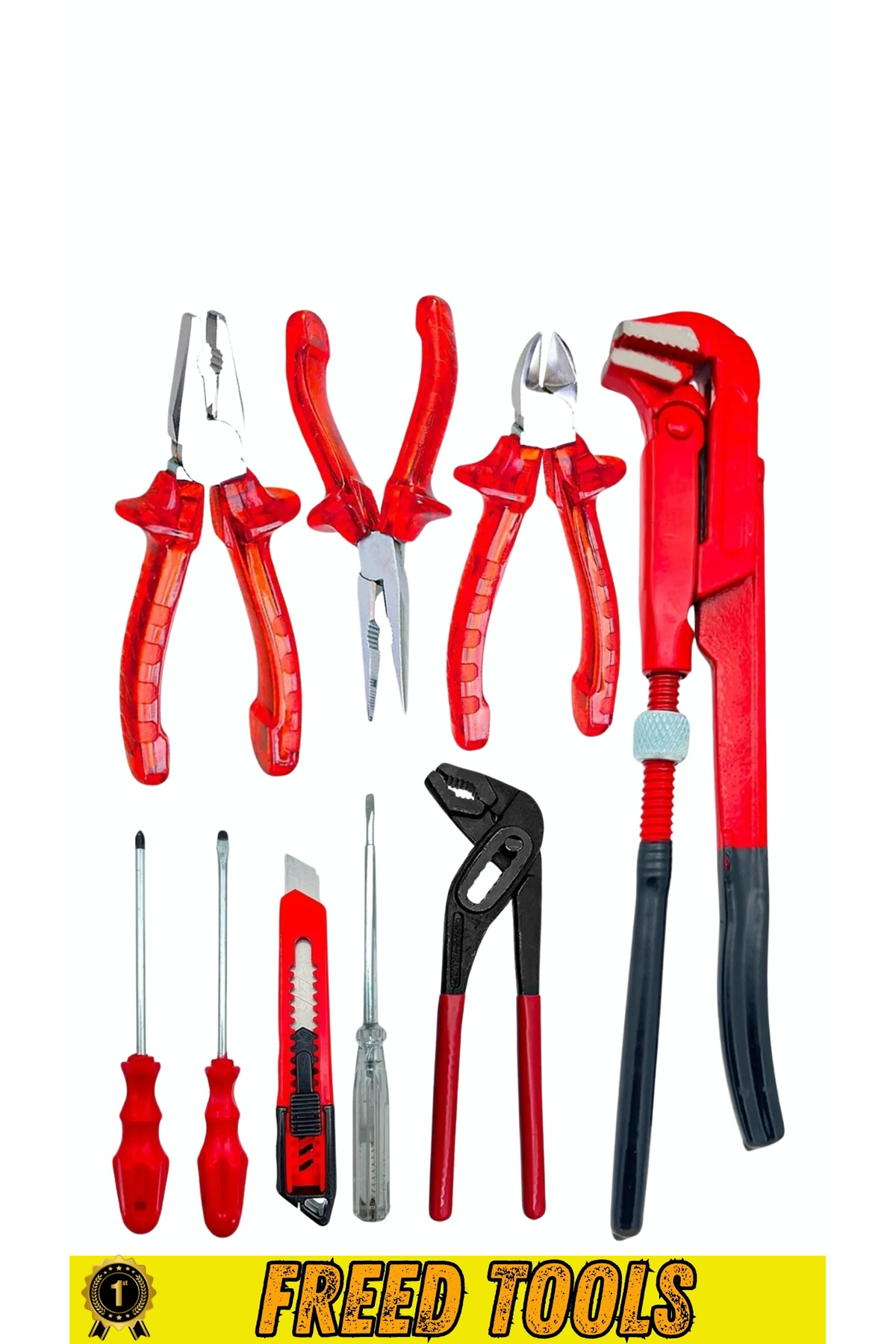 FREED TOOLS Maşalı Boru Anahtarı 3 Lü Pense 3 Lü Tornavida Fort Papağan ...