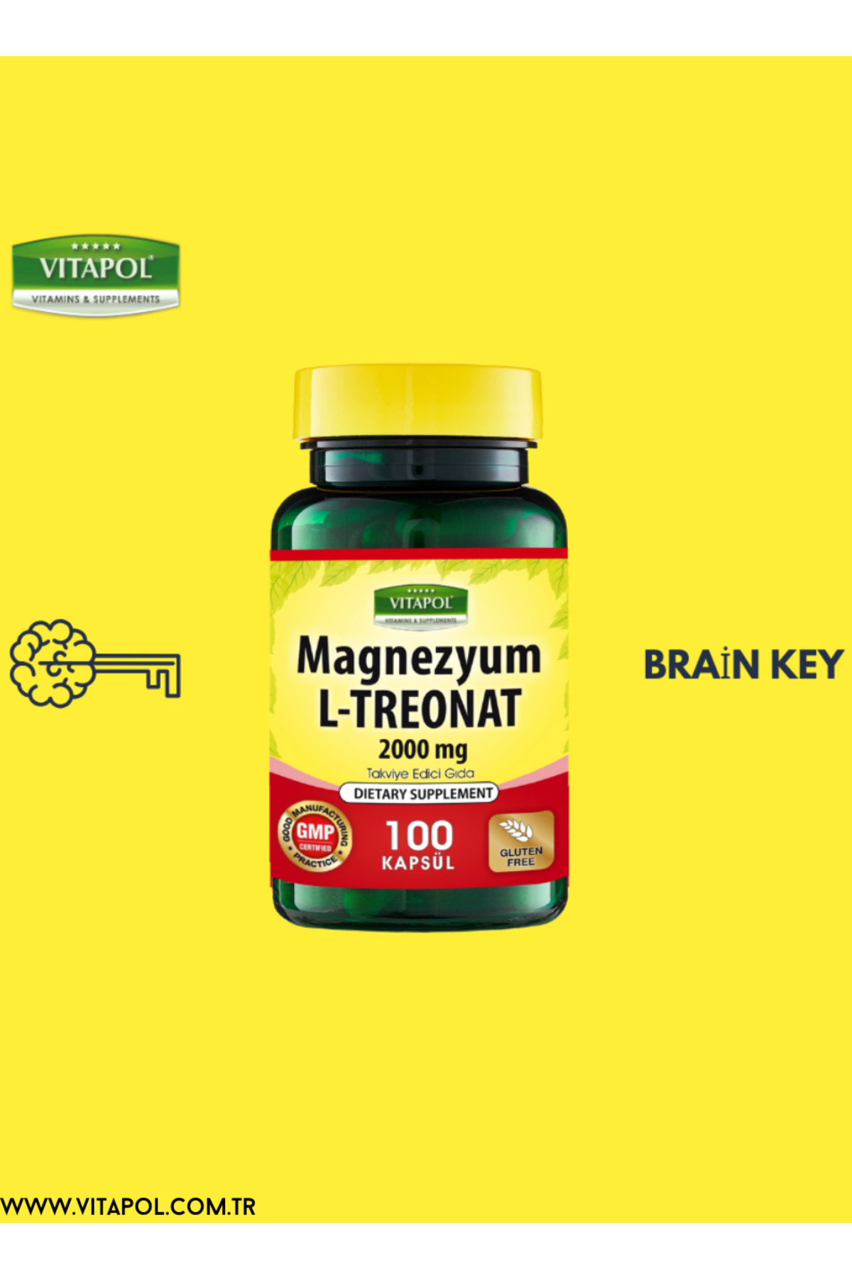 Vitapol Magnesium L-Treonate 2000 Mg 100 Vegan Kapsül Magnezyum L-Treonat Fiyatı, Yorumları ...