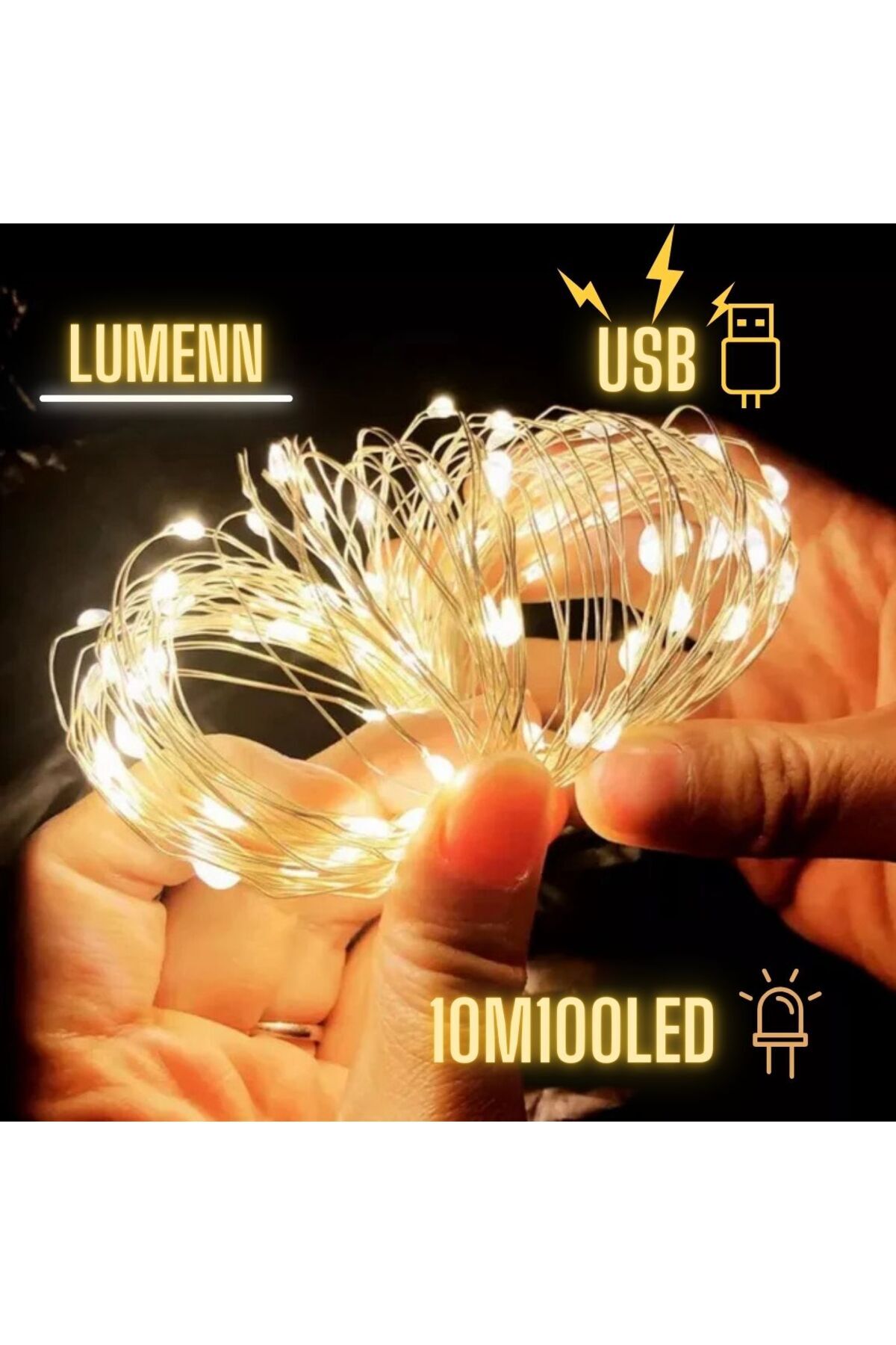 Lumenn Usb'li Gün Işığı Peri Led Işık 10 Metre|su Geçirmez Esnek Ve ...