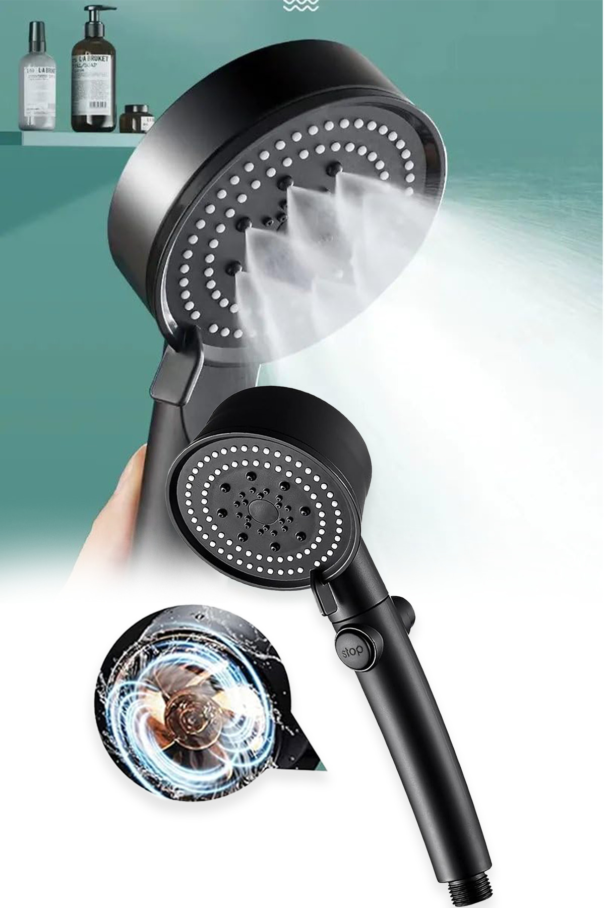 Fresh Moon Banyo Duş Başlığı Ayarlanabilir Yüksek Basınçlı Yağmurlama ...