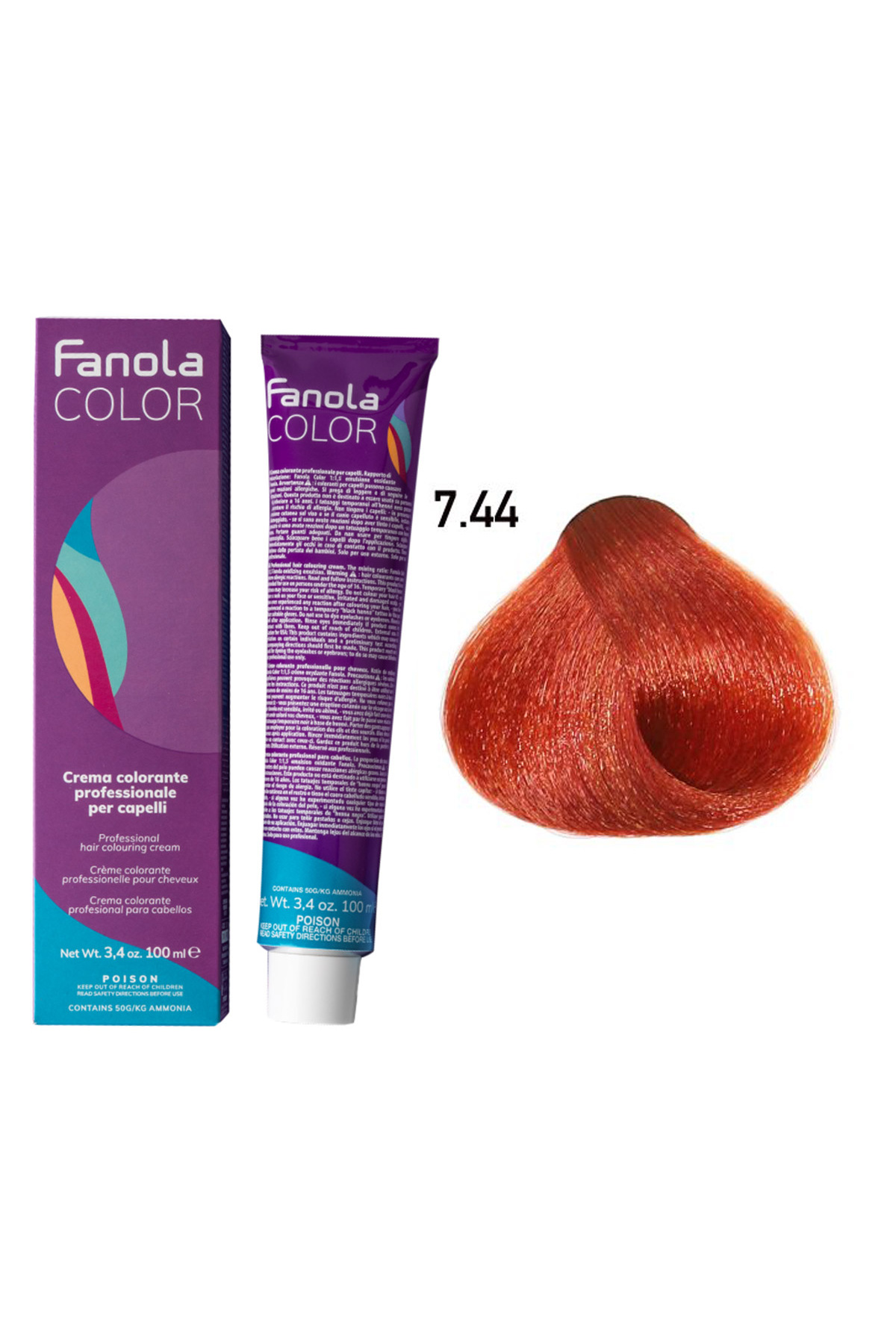 Fanola Color 100ml Medıum Intense Copper Blonde 7.44 - Fiyatı, Yorumları