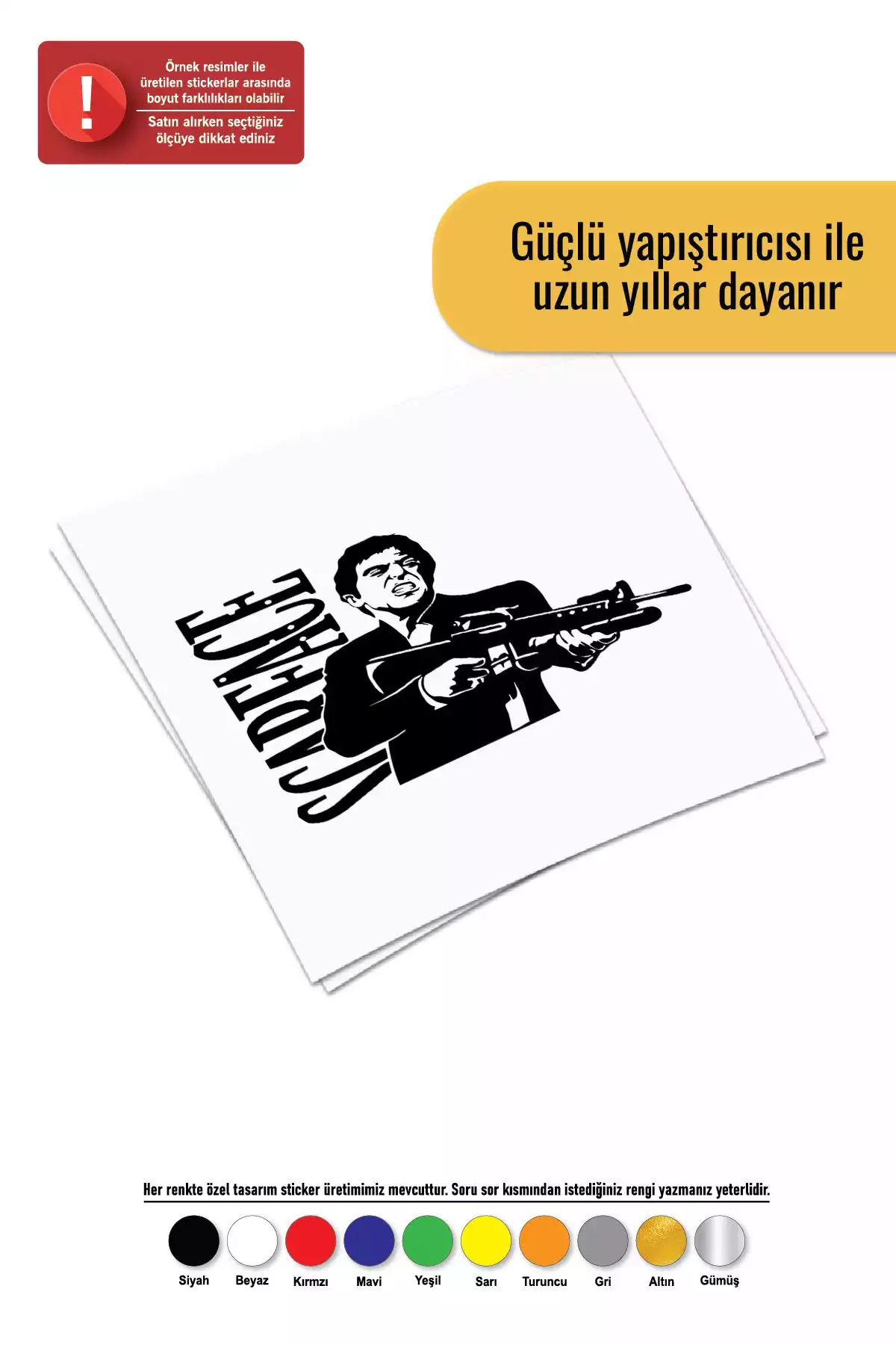 Genel Markalar Byr002 Scarface Sticker Oto Motor Laptop Duvar Folyo ...