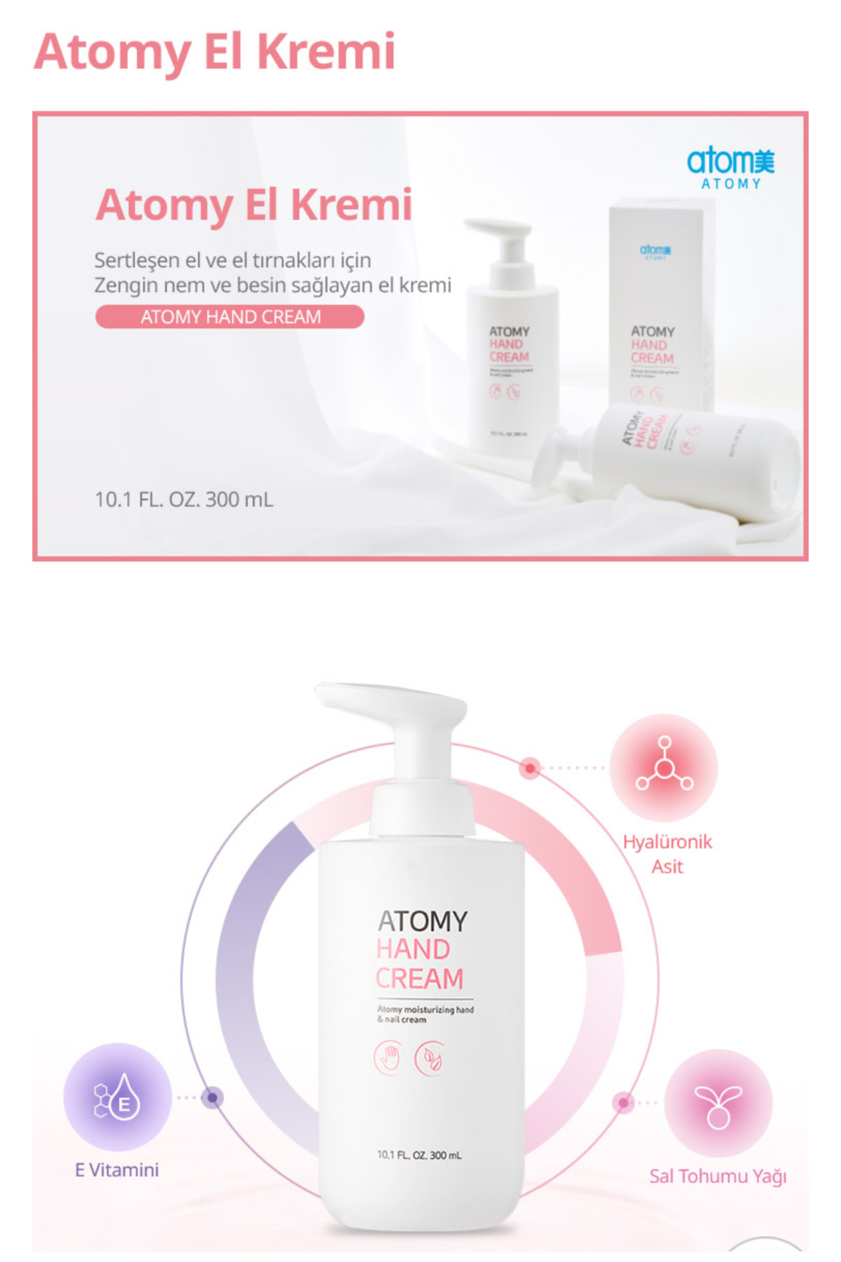 Atomy Hand Cream El Ve Tırnak Bakım Kremi 300ml - Fiyatı, Yorumları