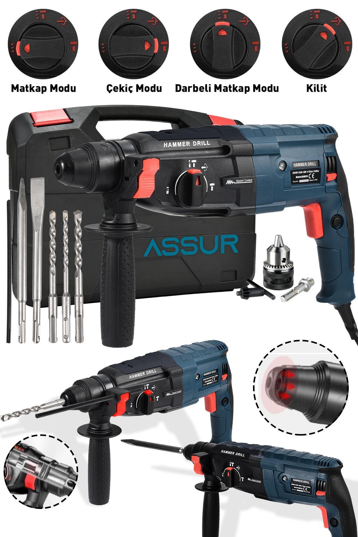 ASSUR Profesyonel Metal Şanzıman Kırıcı Delici Hilti Darbeli Matkap 2 ...