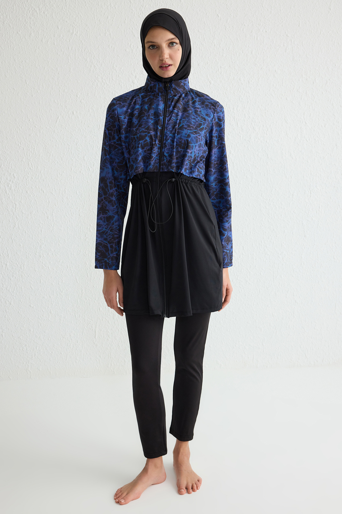 Trendyolmilla Modest Indigo Tam Kapalı Paraşüt Çabuk Kuruyan Kumaş ...