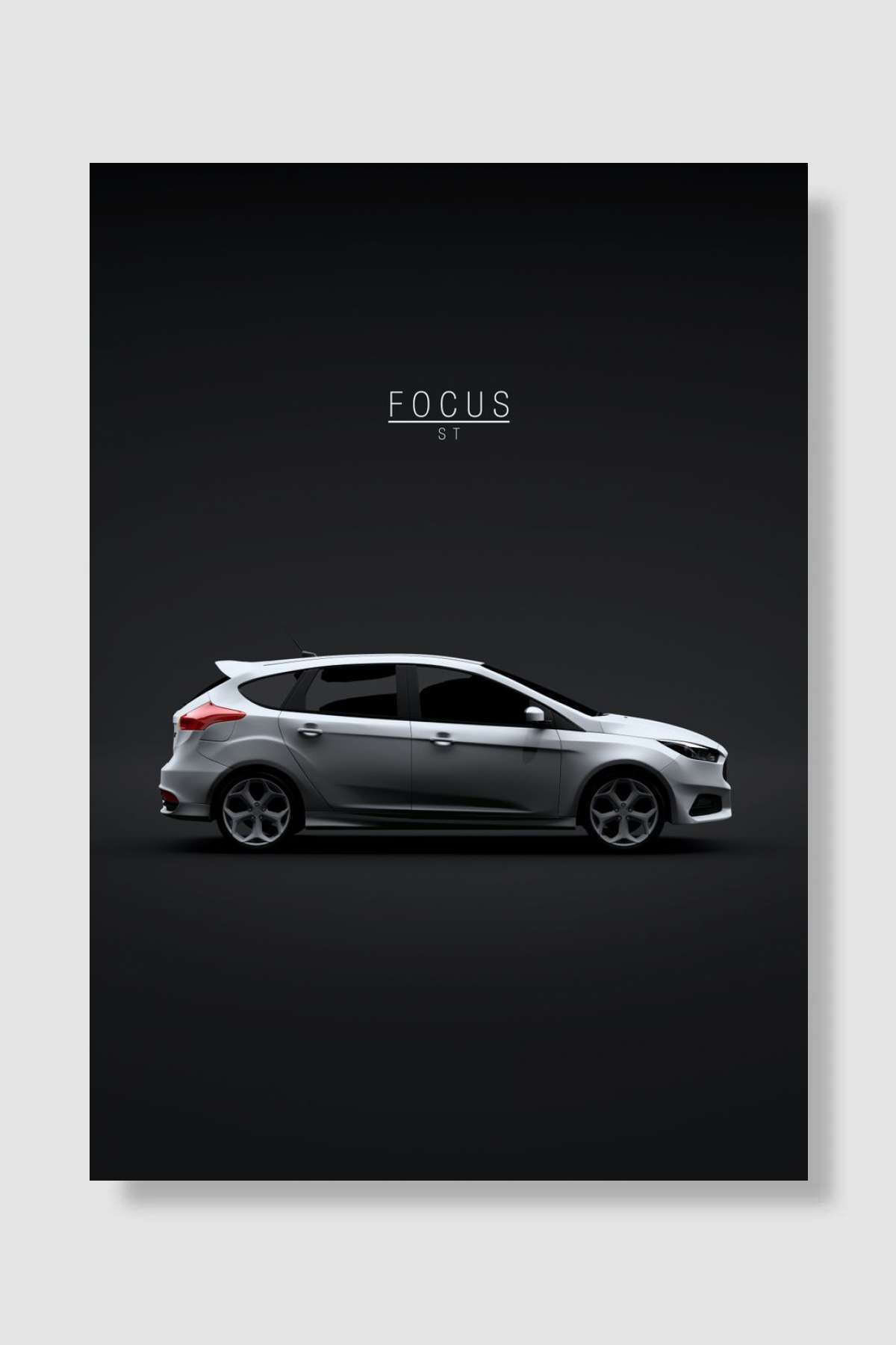 Mudi Store 2017 Ford Focus ST White Araba Poster Çerçevesiz Yüksek ...
