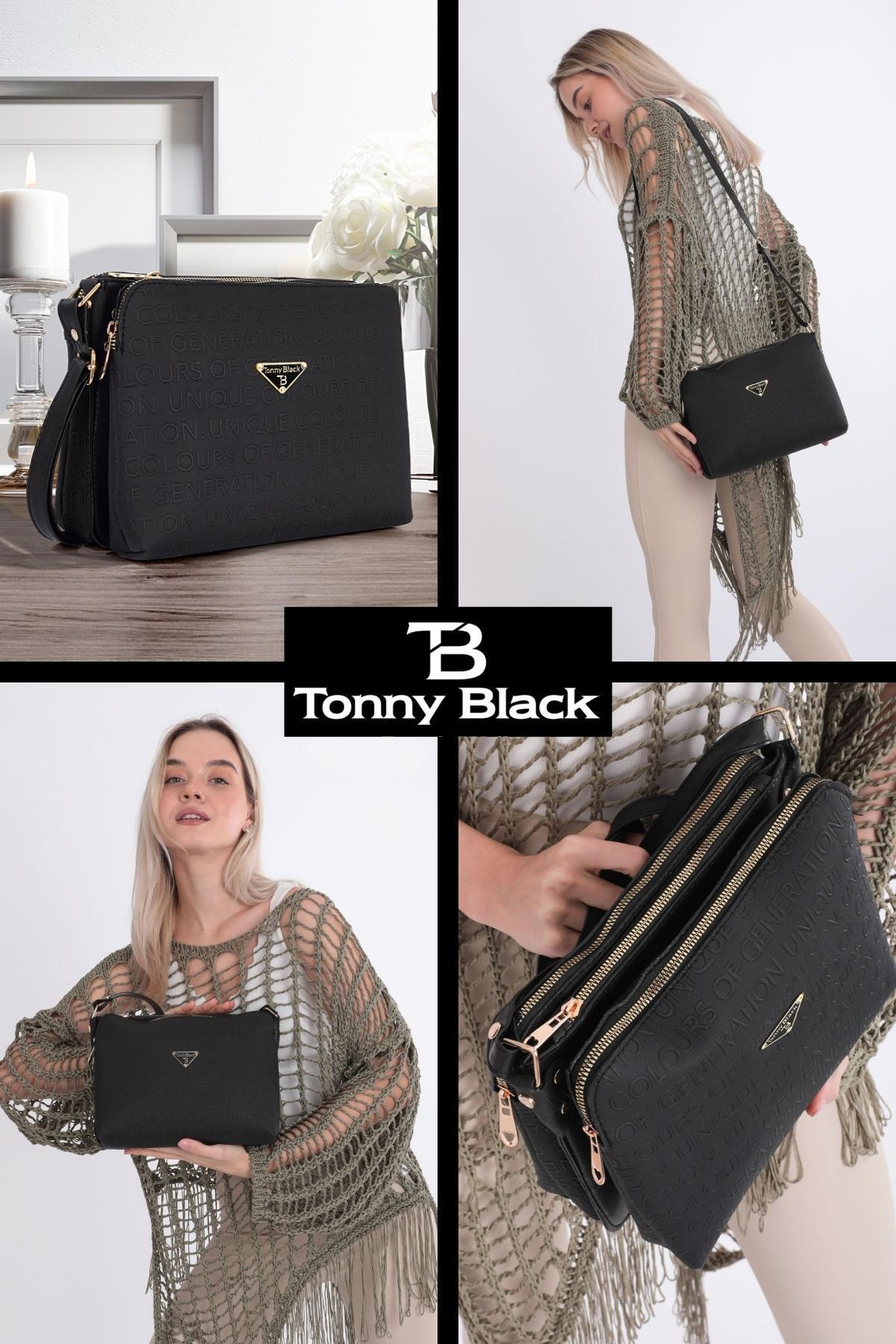 Tonny Black Orijinal Kadın 3 Bölmeli Yumuşak Deri Şık Model ...