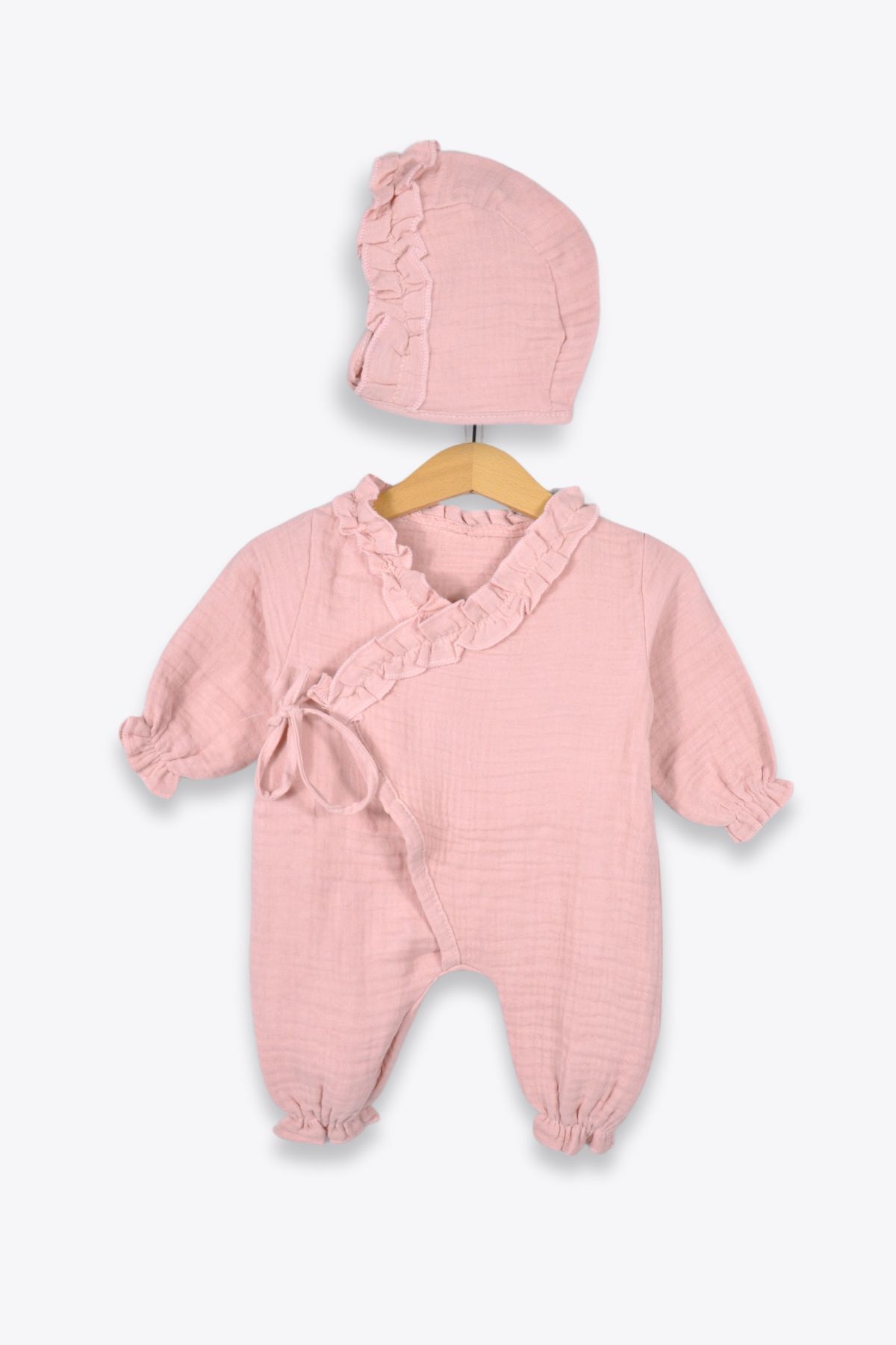 Minytrendy Kız Bebek Yenidoğan Tulum 4 Kat Organik Müslin Kimono Tulum ...