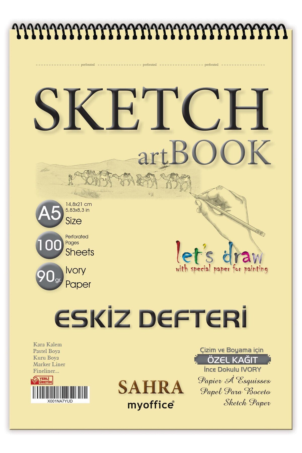 myoffice ESKİZ DEFTERİ Sahra A5 Spiralli 90 gr. Ivory 100 yaprak ...