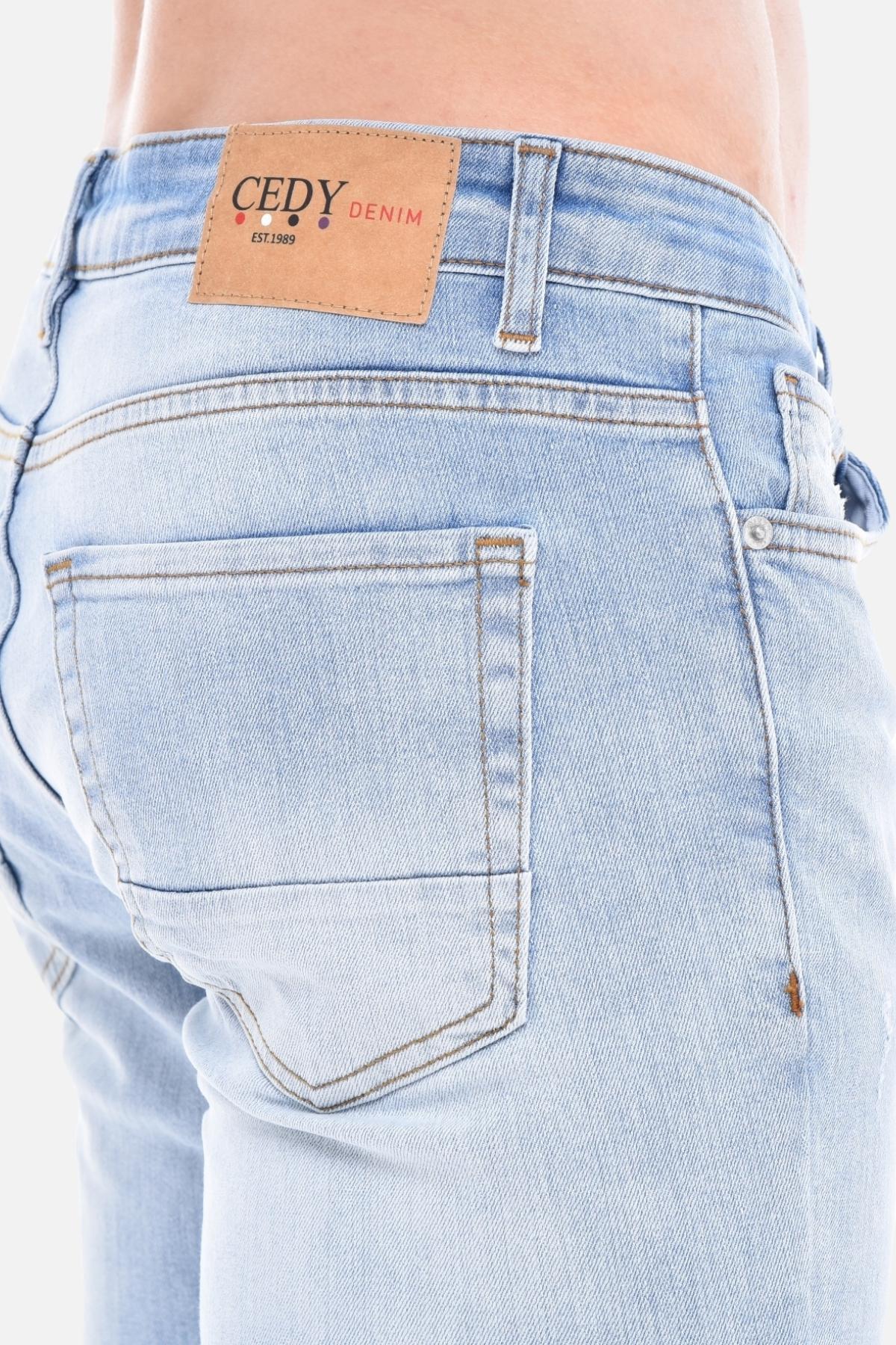 CEDY DENIM Men's Slim Fit Ice Blue Jeans - Stretchy Slim Fit Joe ...