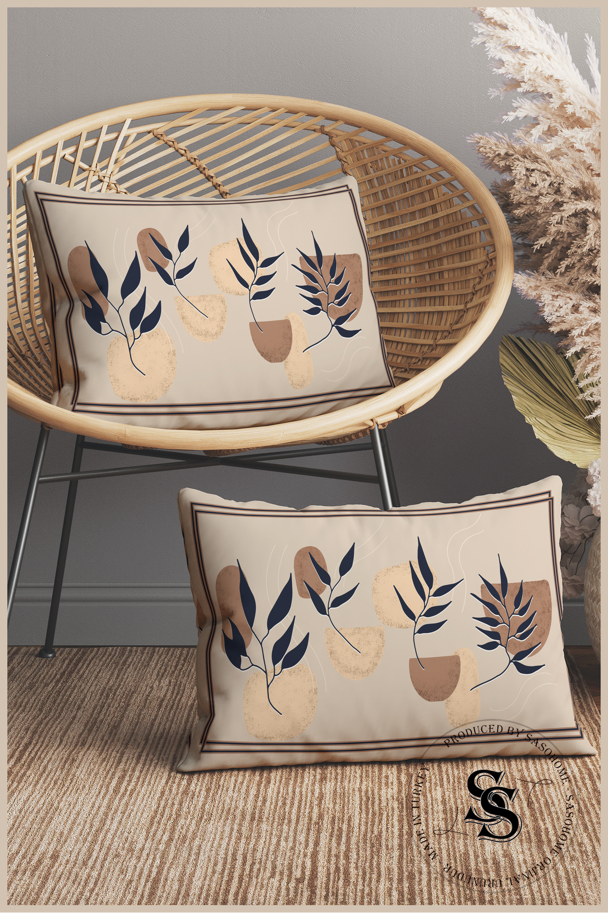 SasoHome Set de 4 huse de pernă cu design modern, imprimate digital, cu ...