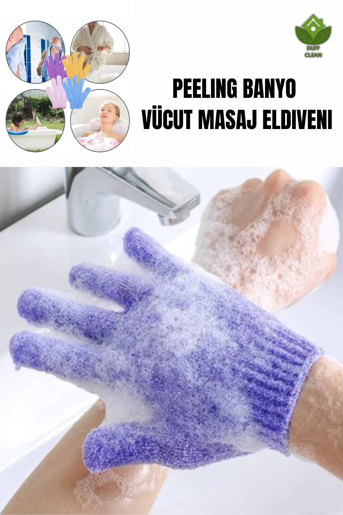 DUFF CLEAN Peeling Banyo Vücut Masaj Eldiveni Banyo Duş Eldiveni ...