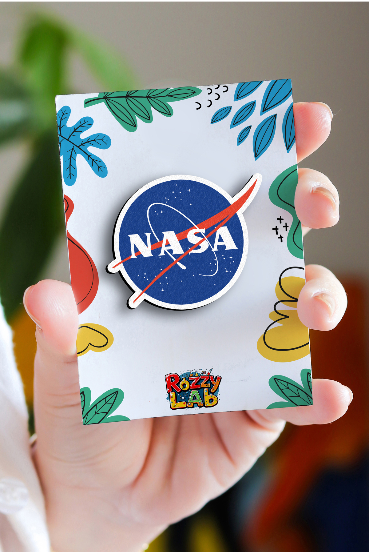 Rozzy Lab Nasa Logo - Rozet - Ahşap - Pin - Broş - Yaka Çanta Aksesuar ...