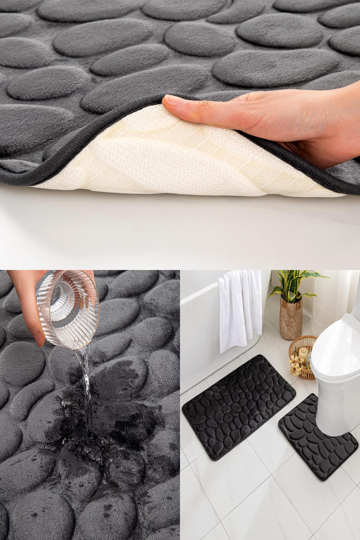 Yu Su Tools Kaymaz Taban Modern Tasarımlı Kaymaz Banyo Halısı: Yüksek ...