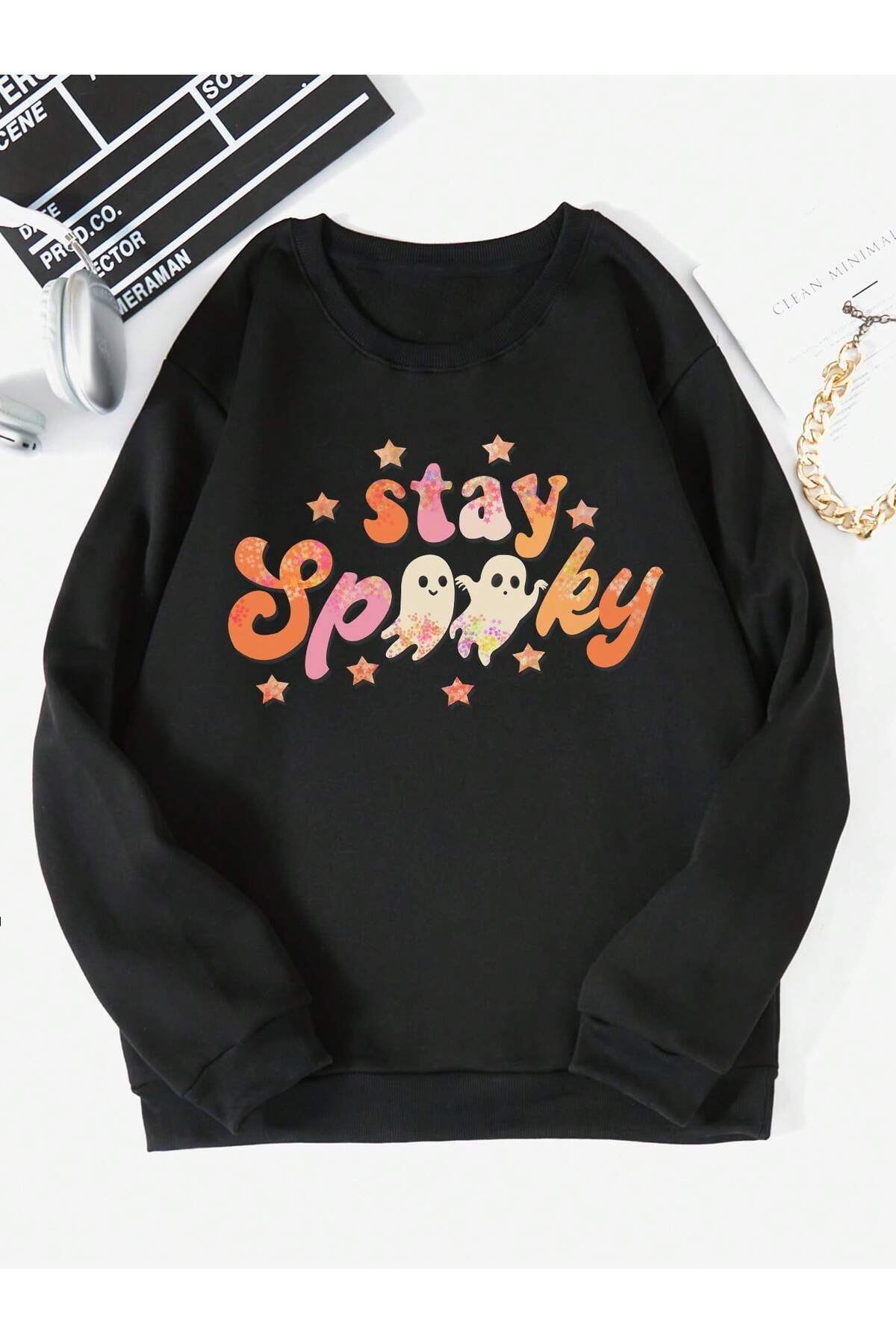 donamod Φούτερ με θερμική επένδυση σειράς Coke Halloween Letter- Trendyol