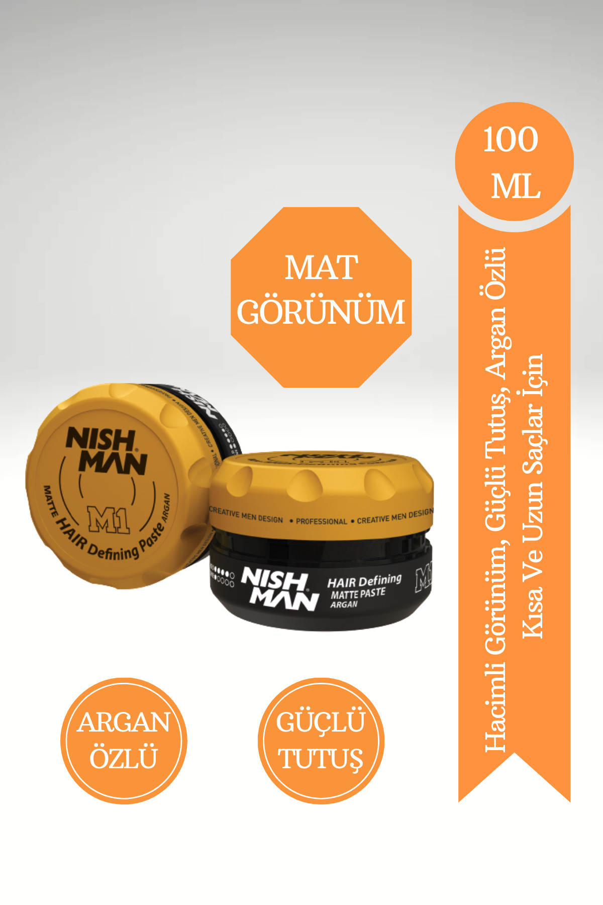 NISHMAN Saç Şekillendirici Ultra Sert Mat Wax Argan Içerikli M1 Sert Ve ...