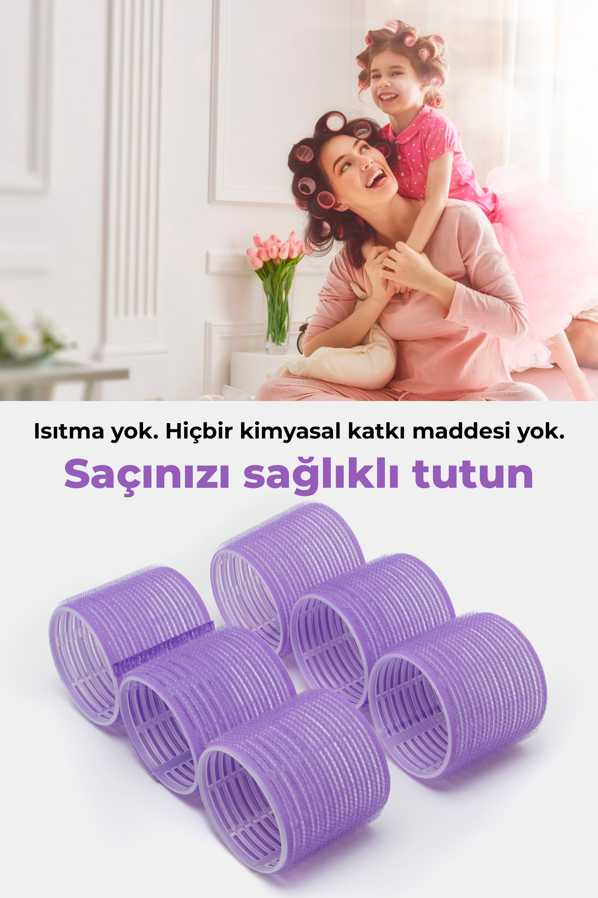 Kezban Tekstil 6lı Orta Boy Bigudi Cırtlı - Yapışkanlı Saç Bigudisi ...