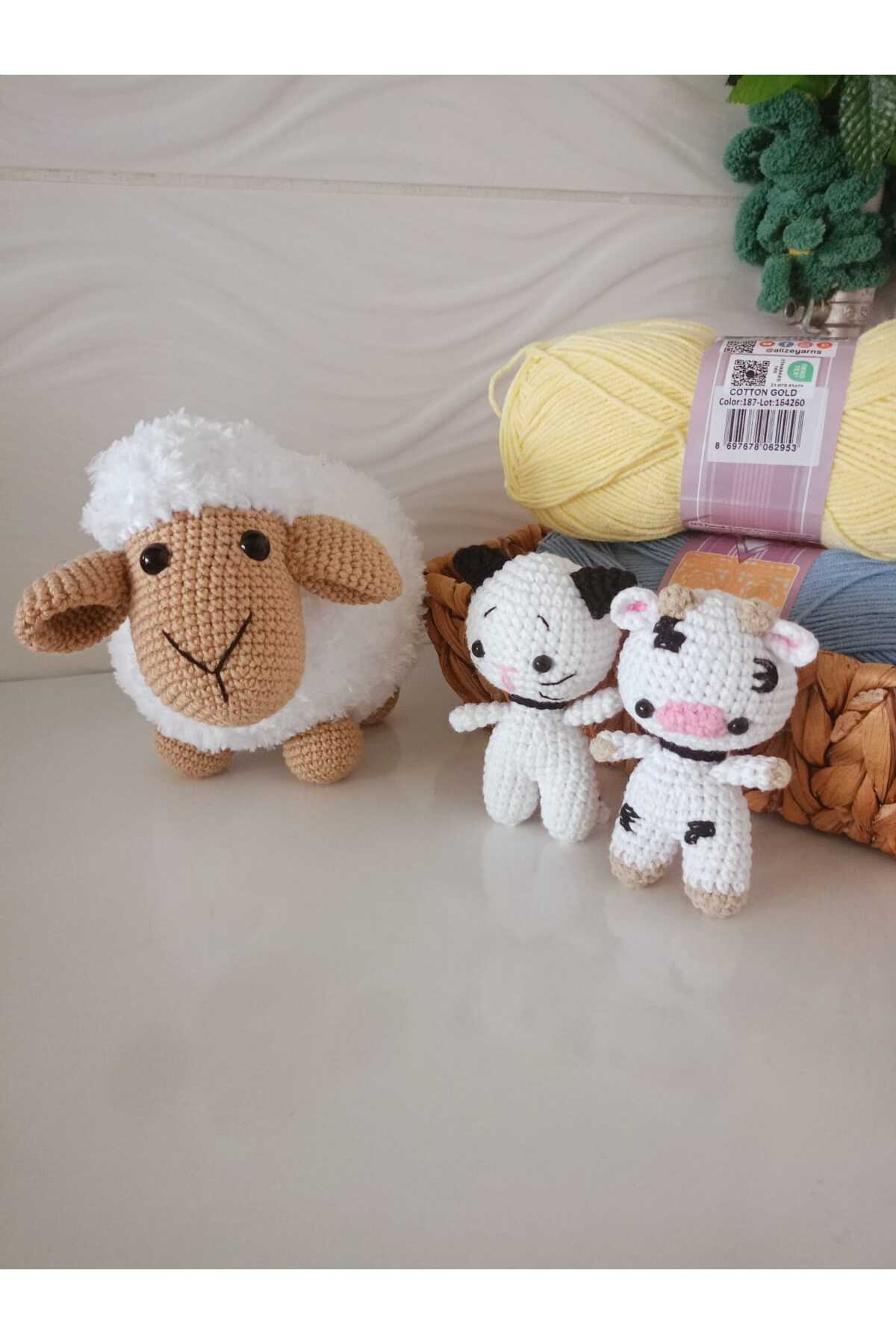 designbyoykum AMİGURUMİ ÇİFTLİK HAYVANLARI (KOYUN, İNEK, KEDİ) - Fiyatı ...