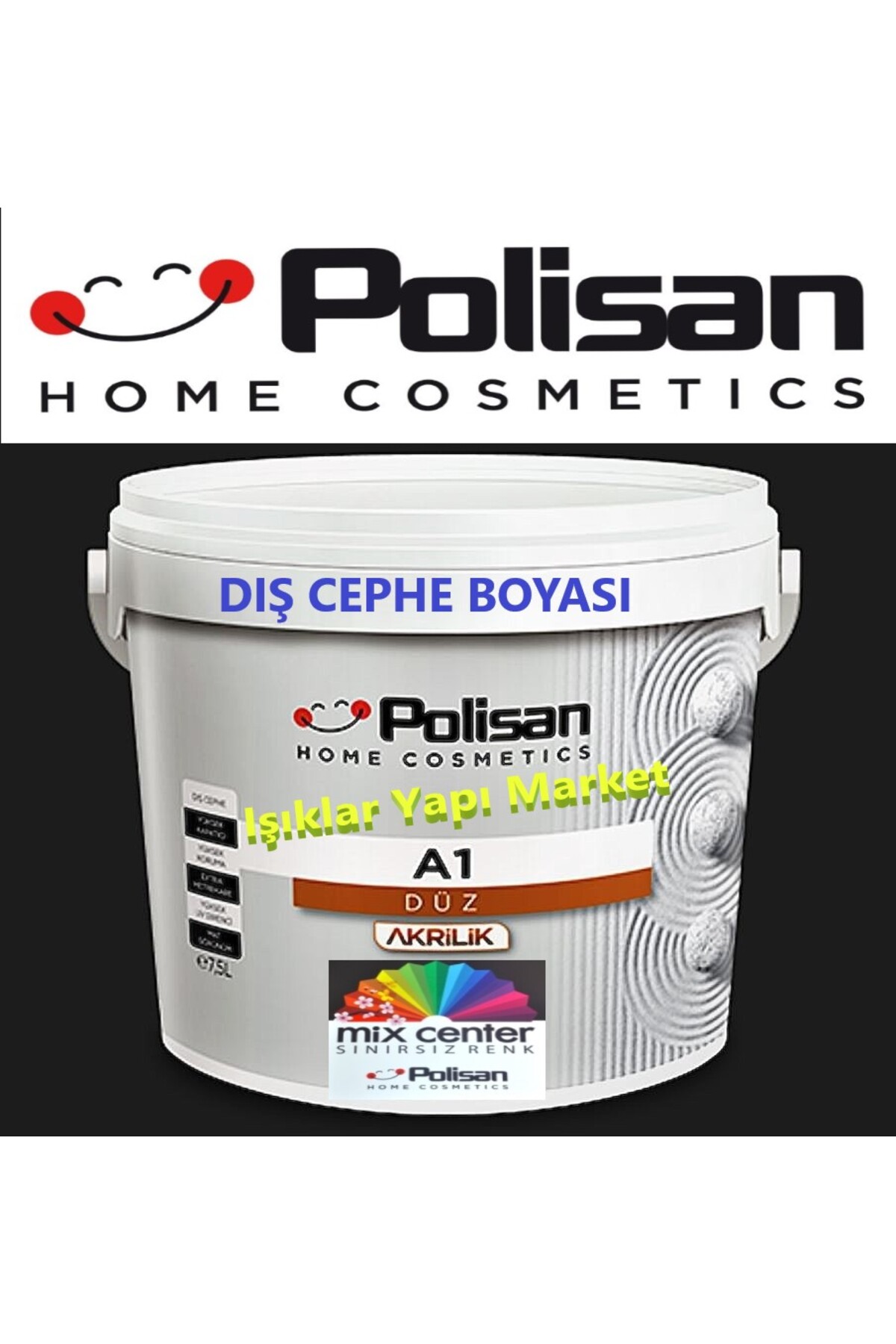 Polisan Dış Cephe Boyası-a1 Akrilik Düz-15litre(20KG.)-cd-8214 Ağrı ...