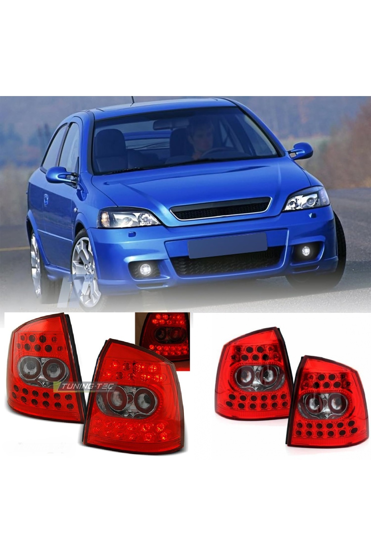 X POWER TUNİNG OPEL ASTRA G 1998-2004 3-5 KAPI H.B KIRMIZI LEDLİ ARKA ...