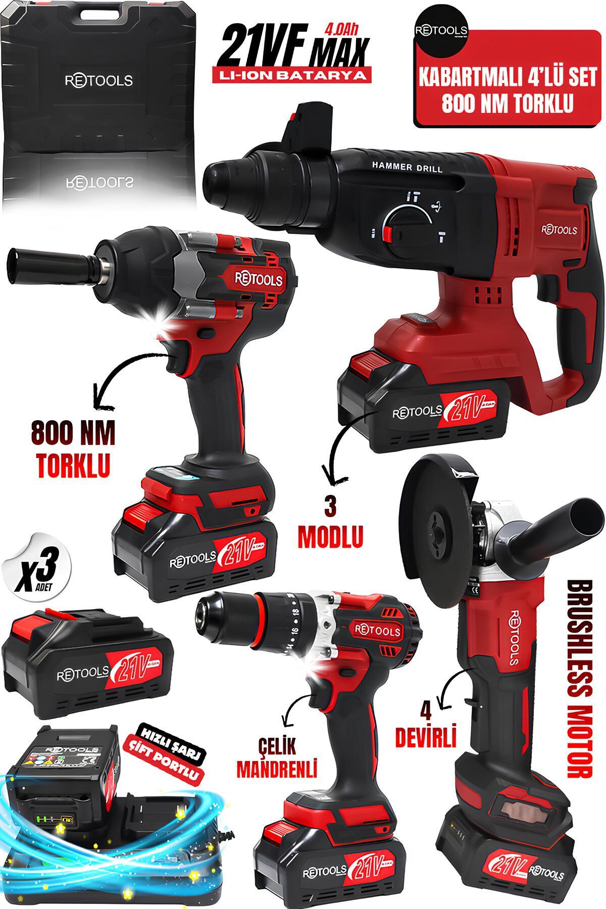 RETOOLS 4LÜ SET 800 NM'Lİ KIRMIZI KABARTMALI - Fiyatı, Yorumları