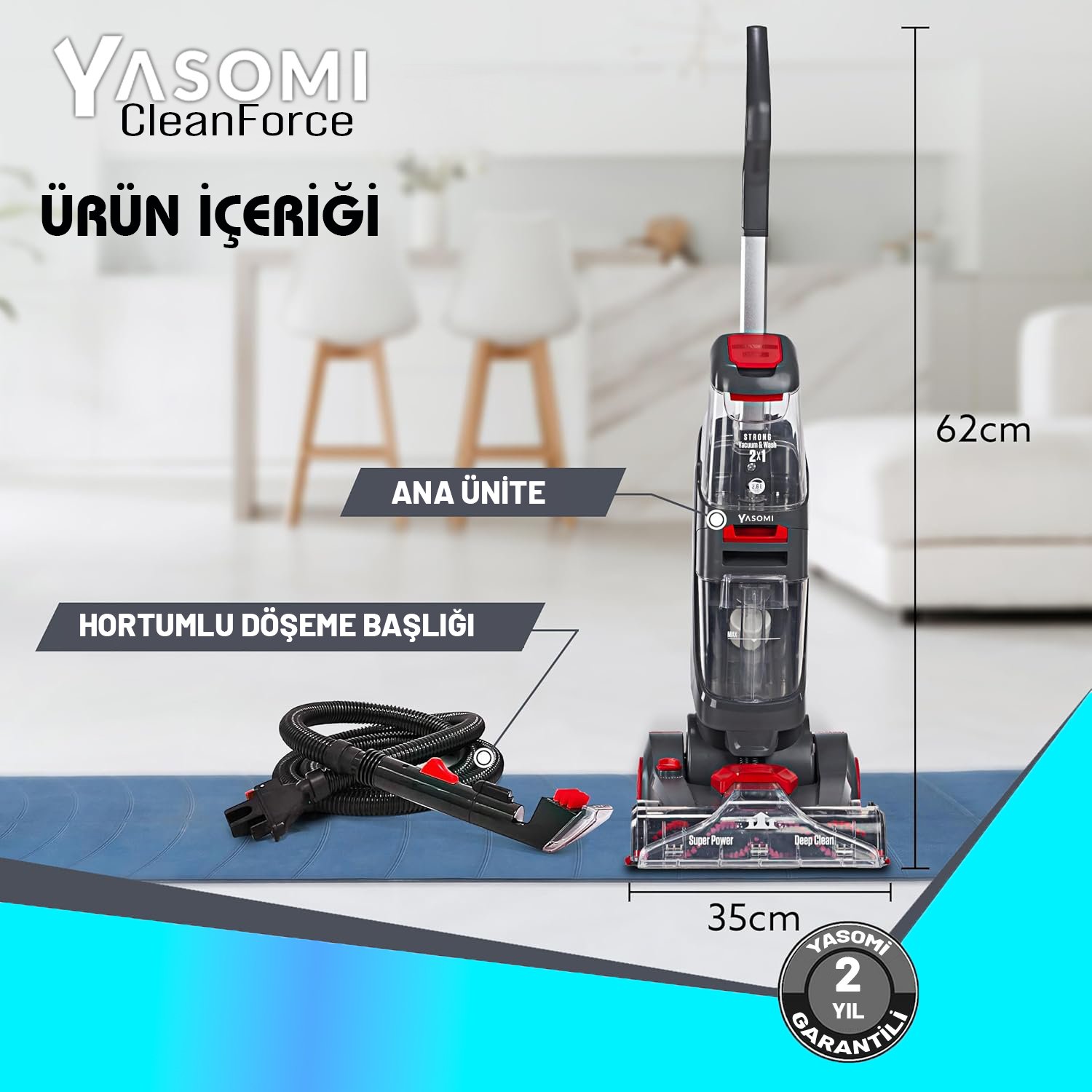 Yasomi Clean Force Pro Dikey Halı-Koltuk Yıkama ve Leke Çıkarma ...