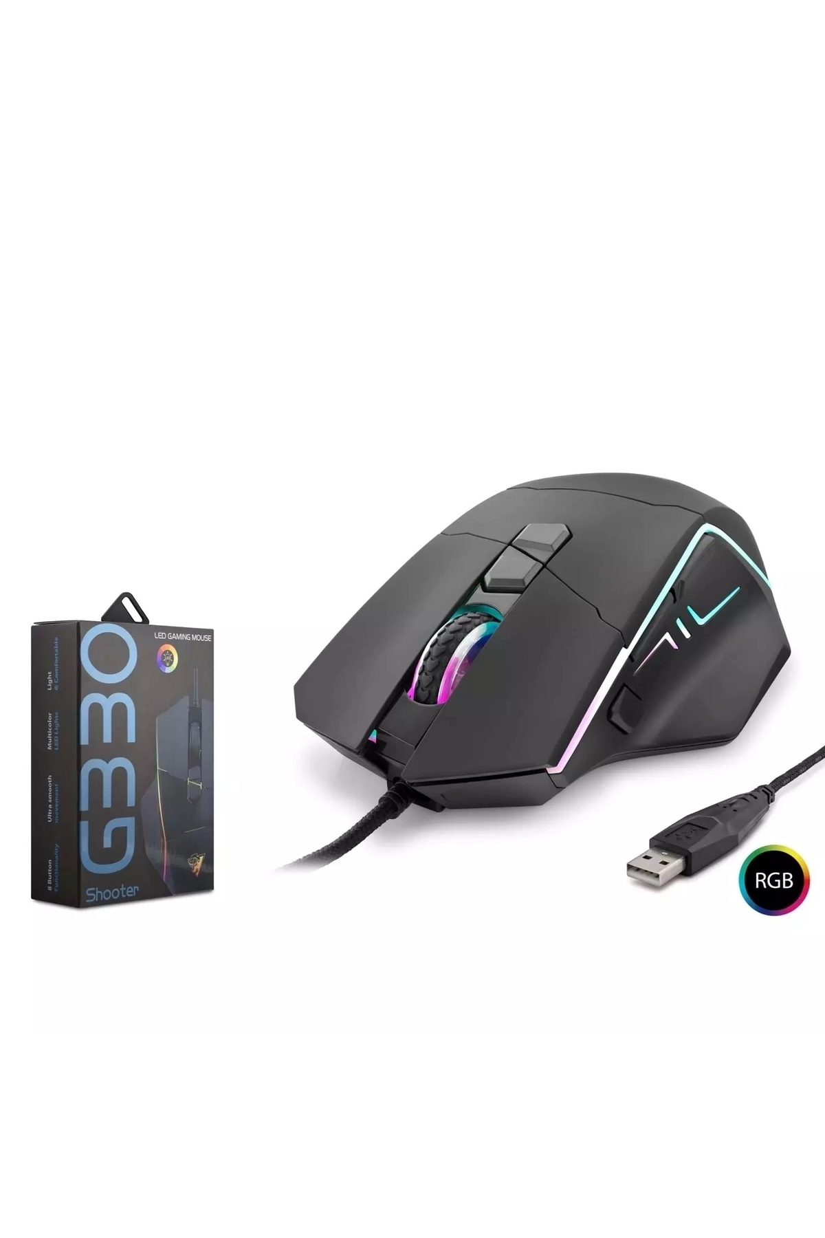 HADRON G330 Shooter 6400 Dpı Rgb 1.5mt Usb Kablolu Oyuncu Mouse ...