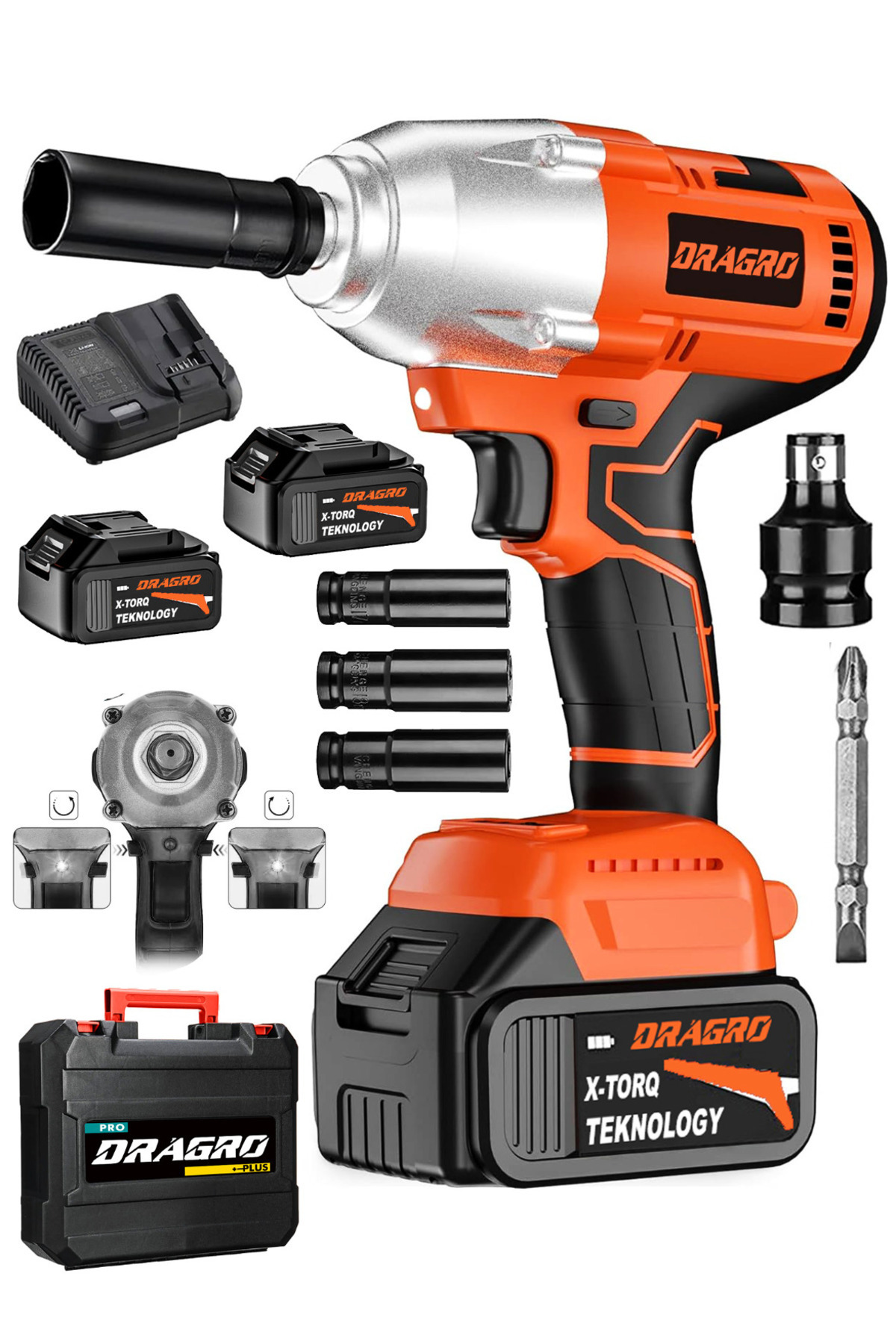 Dragro Alman 598 Vf 20 Ah Kömürsüz Çift Bataryalı Somun Sökme Sıkma ...